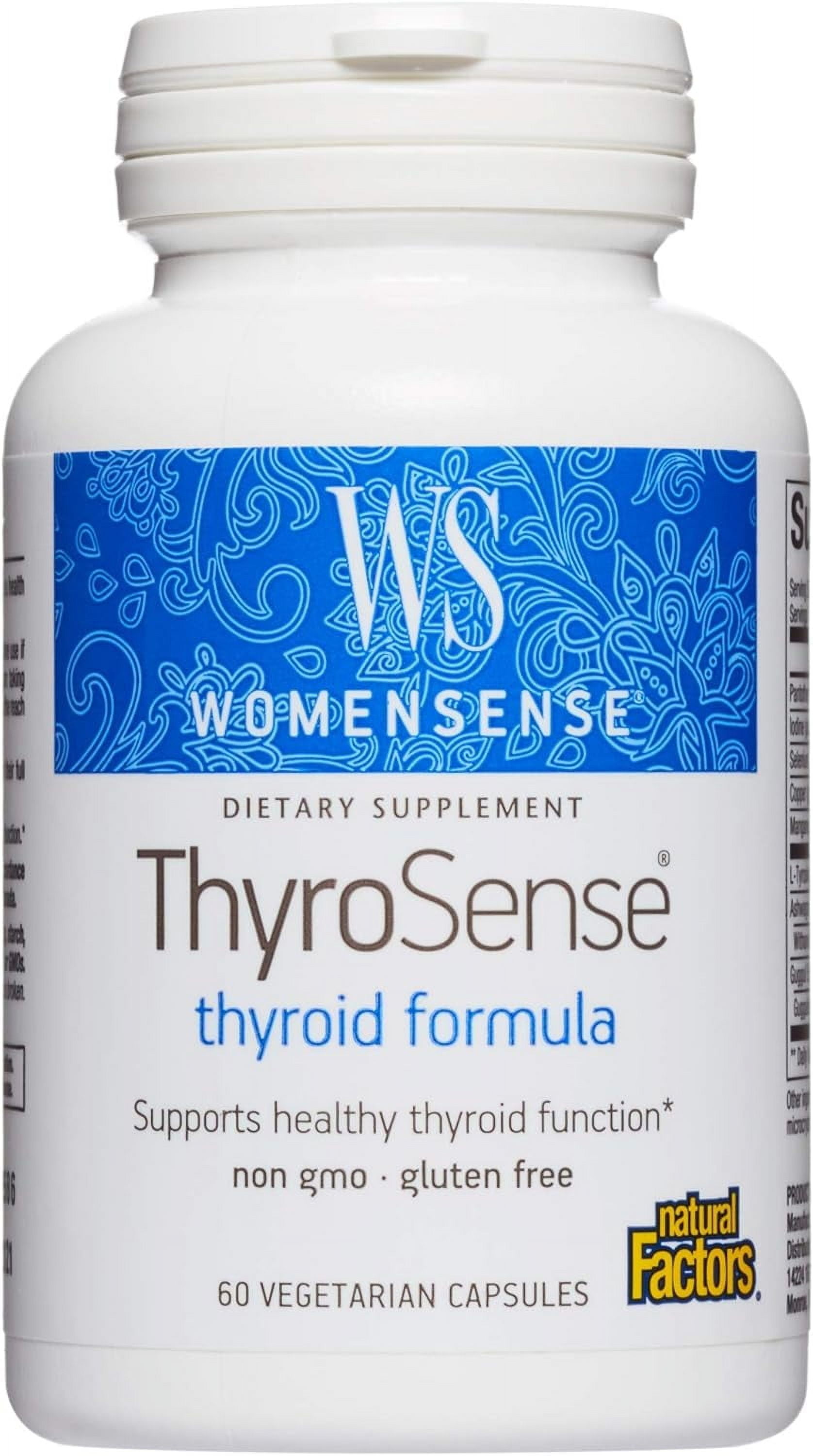 Natural Factors ThyroSense, Thyroid Support Supplement, Vegetarian, 60 ...