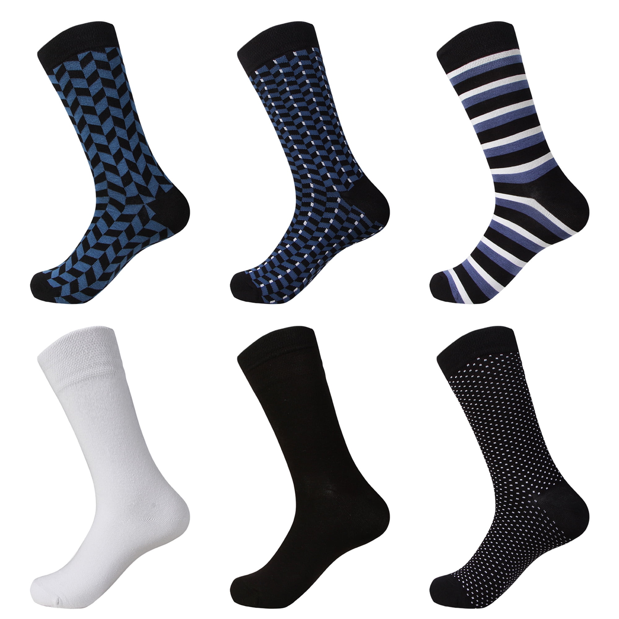Natural Feelings Men's Pattern Crew Socks, Colorful Striped Cotton ...