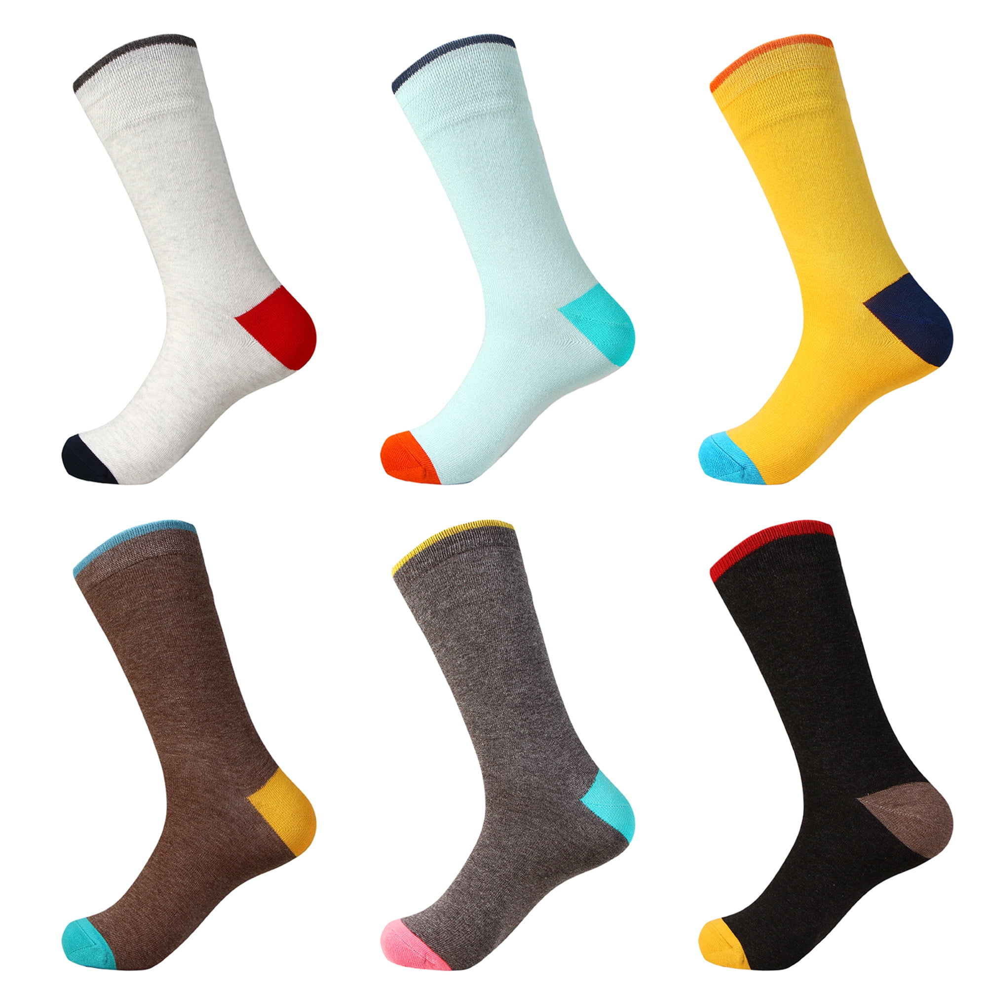 Natural Feelings Men's Pattern Crew Socks, Colorful Striped Cotton ...