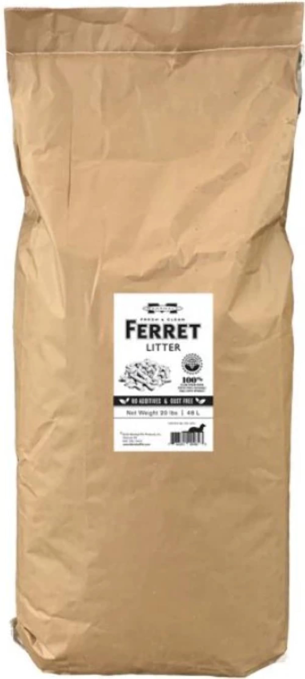 Natural Ferret Litter 20 LBS, Sustainable Cellulose Fiber, Dust-Free ...