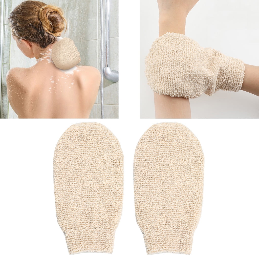 Natural Fiber Exfoliating Bath Glove | Shower Mitt for Deep Cleansing ...