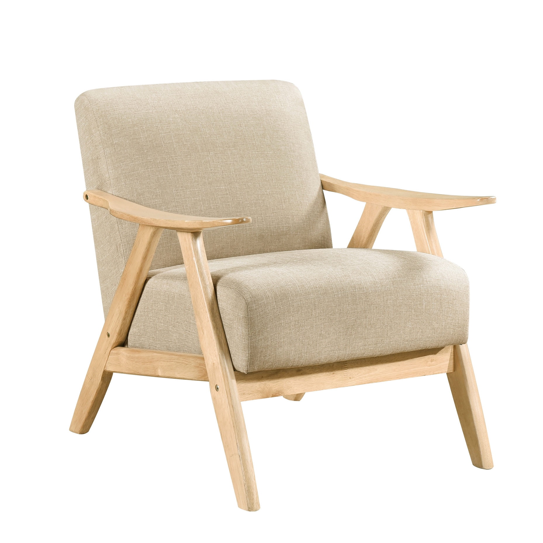 Natural Finish Solid Rubberwood, Pocket Coil Foam Padding | Suitable ...