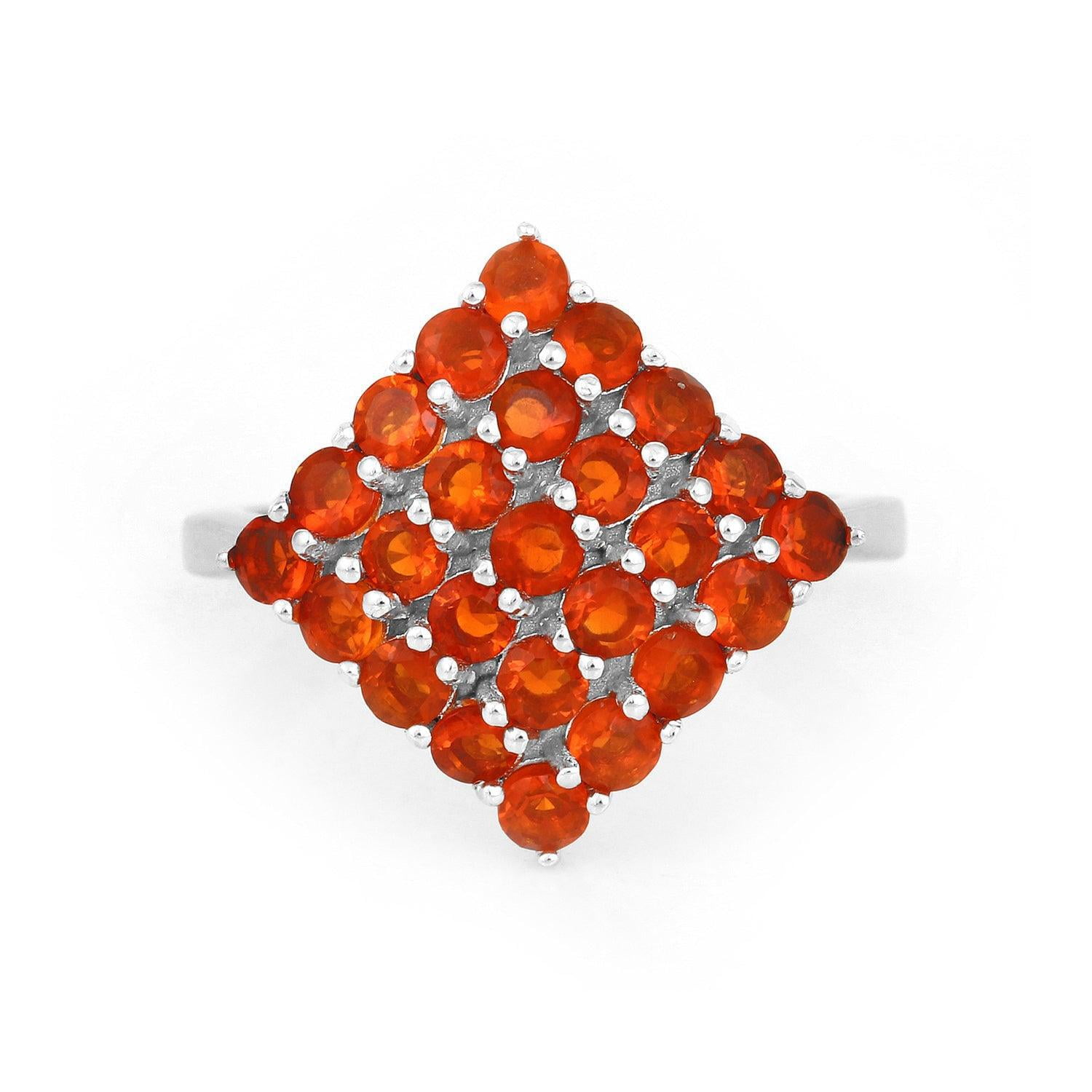Natural Fire Opal Cluster Ring - Walmart.com