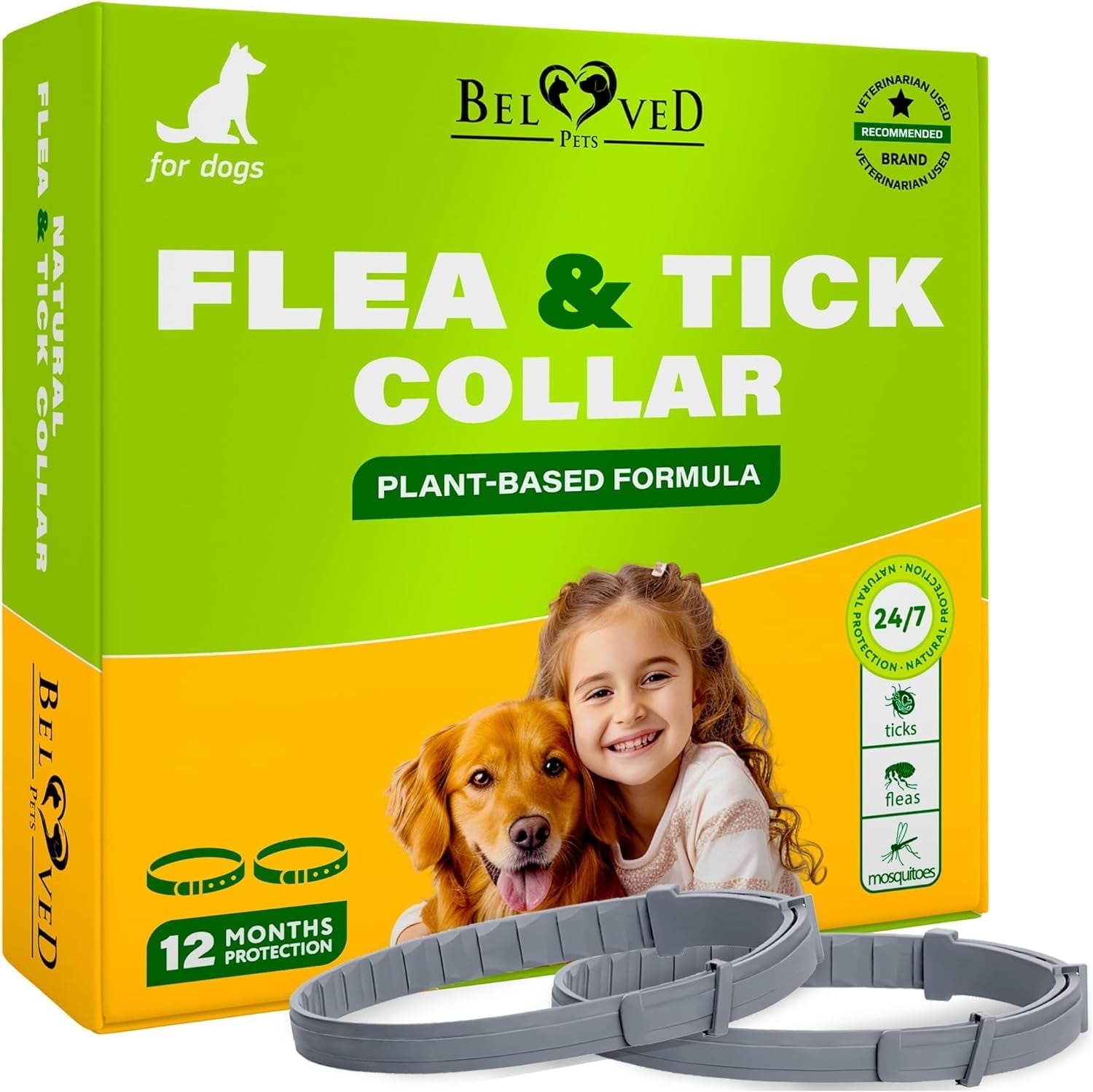 Natural Flea, Tick & Mosquito Killer Defense Collar for Dogs & Puppies ...