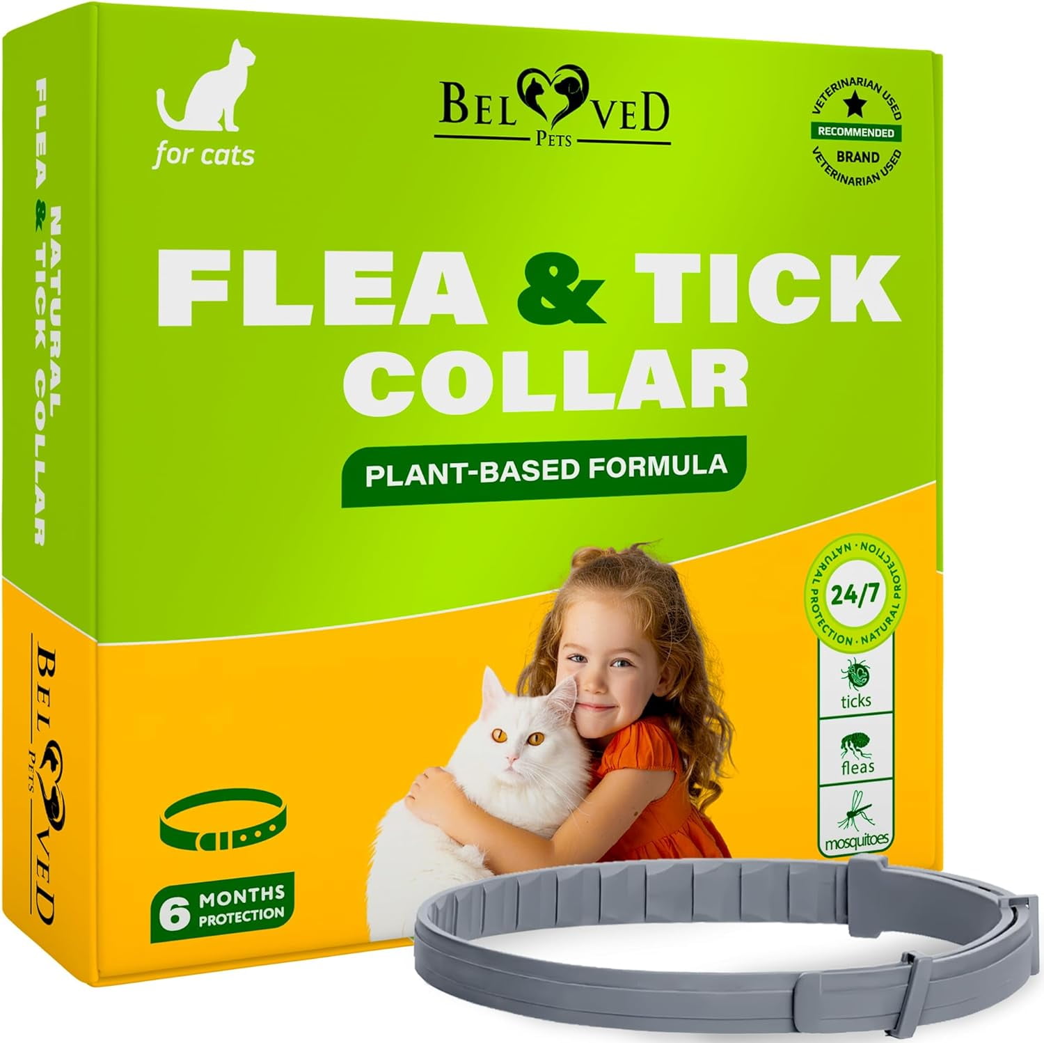 Natural Flea & Tick Collar for Cats - 12 Months Control of Best ...