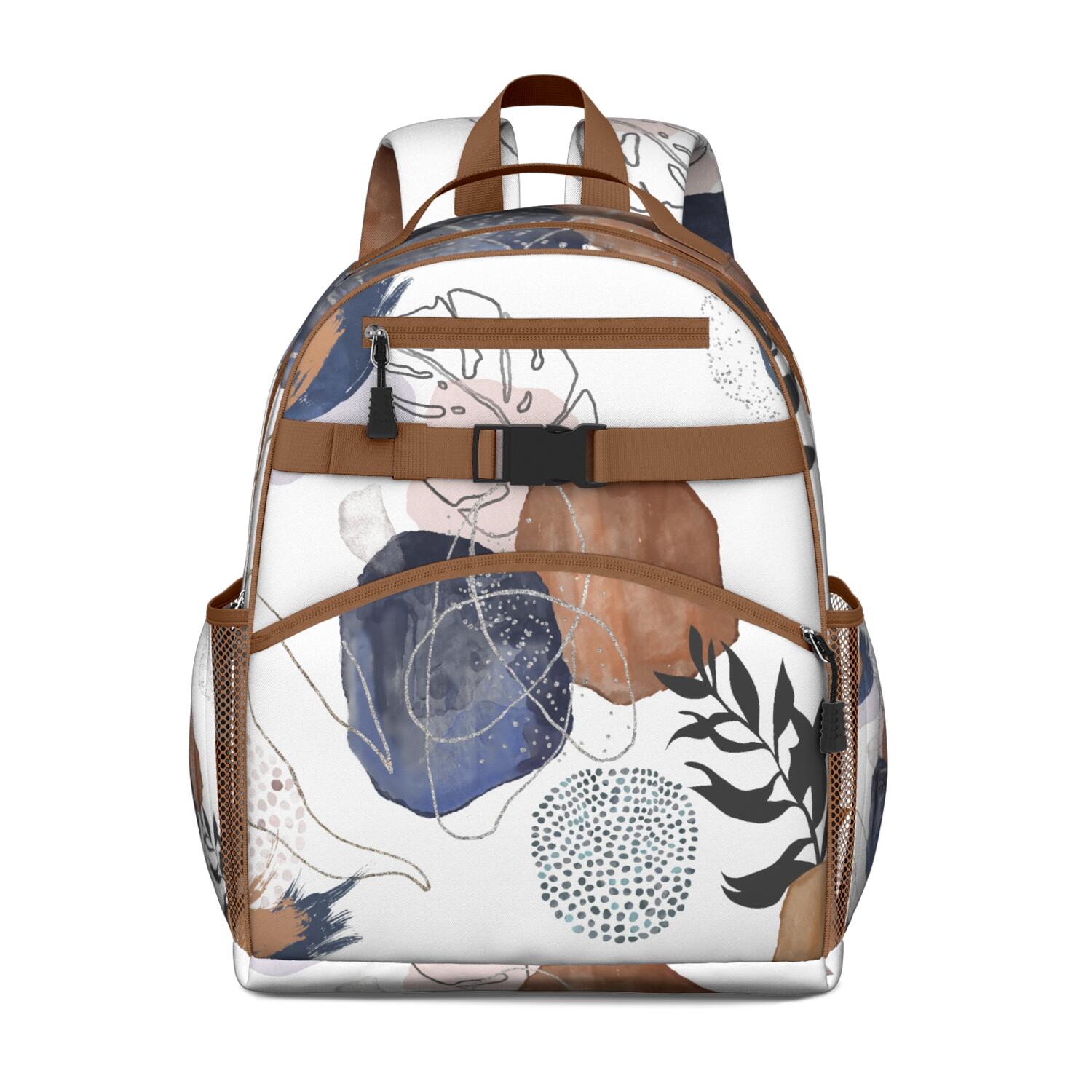 Natural Floral Earthy School Bag - Waterproof Ergonomic Book Bag ...