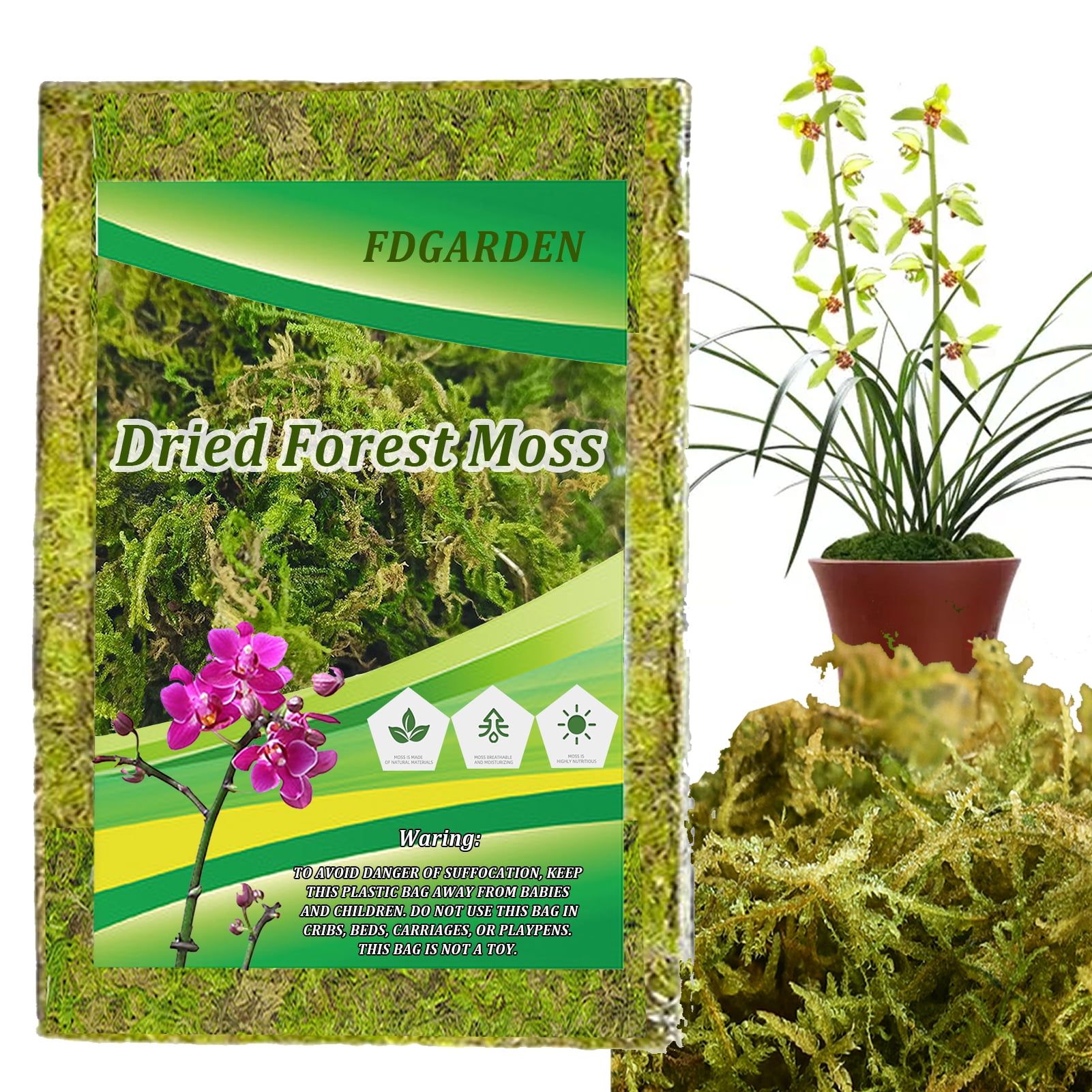 Natural Forest Moss for Plants and Reptiles Dried Green Sphagnum Moss ...