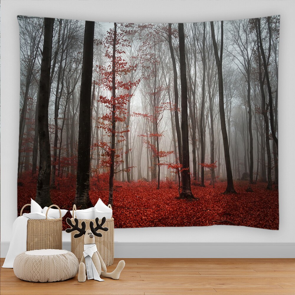 Natural Forest Trees Printed Large Wall Tapestry Beautiful Scenery Wall ...