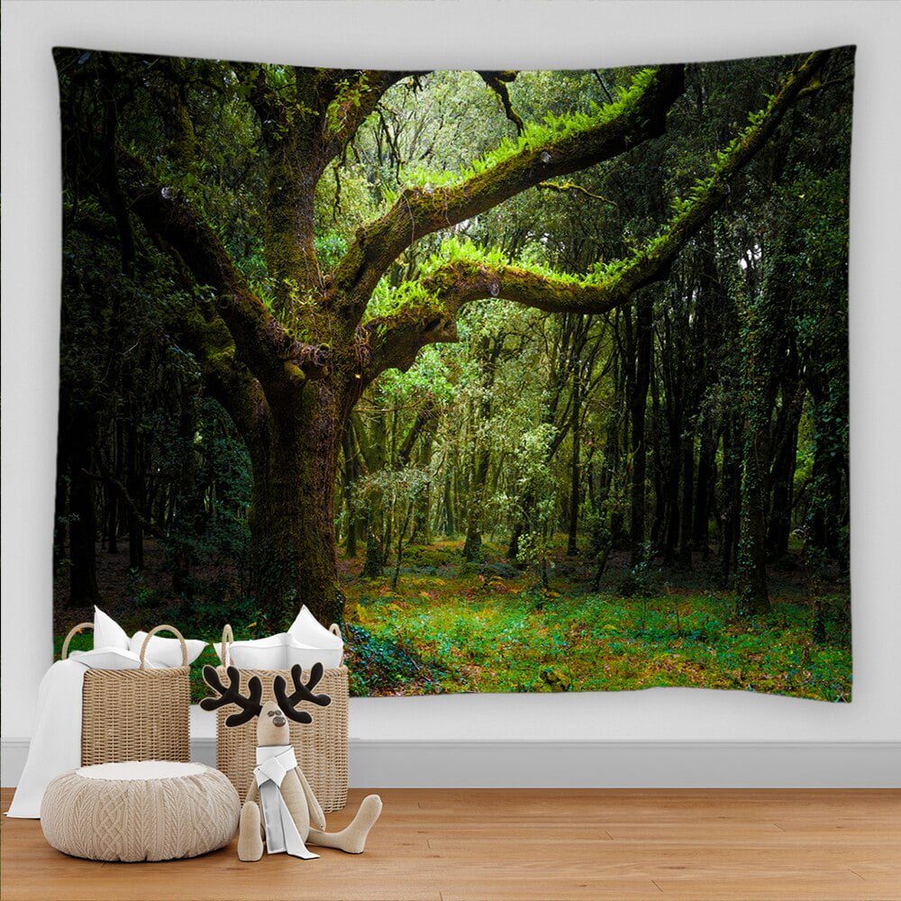 Natural Forest Trees Printed Large Wall Tapestry Beautiful Scenery Wall ...