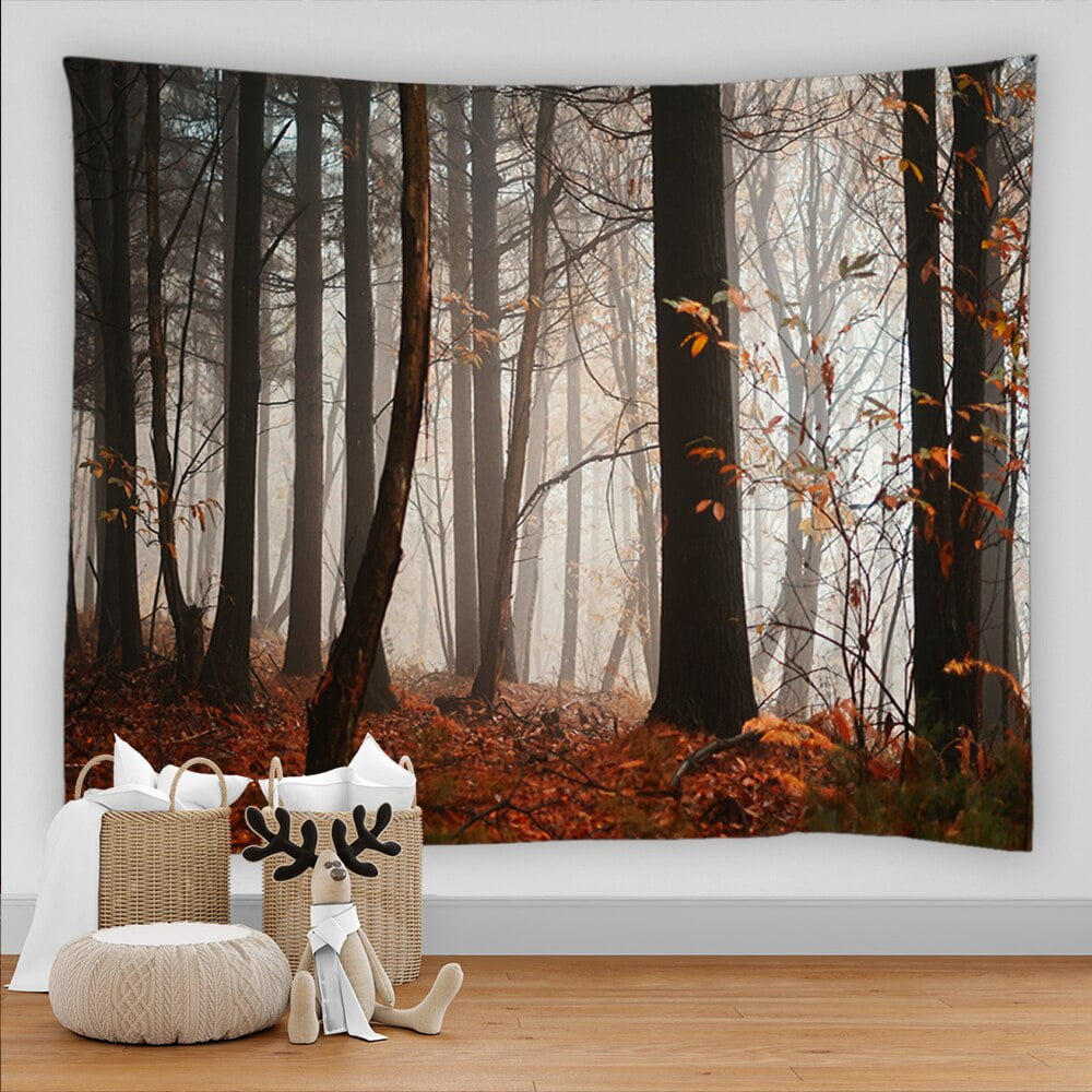 Natural Forest Trees Printed Large Wall Tapestry Beautiful Scenery Wall ...
