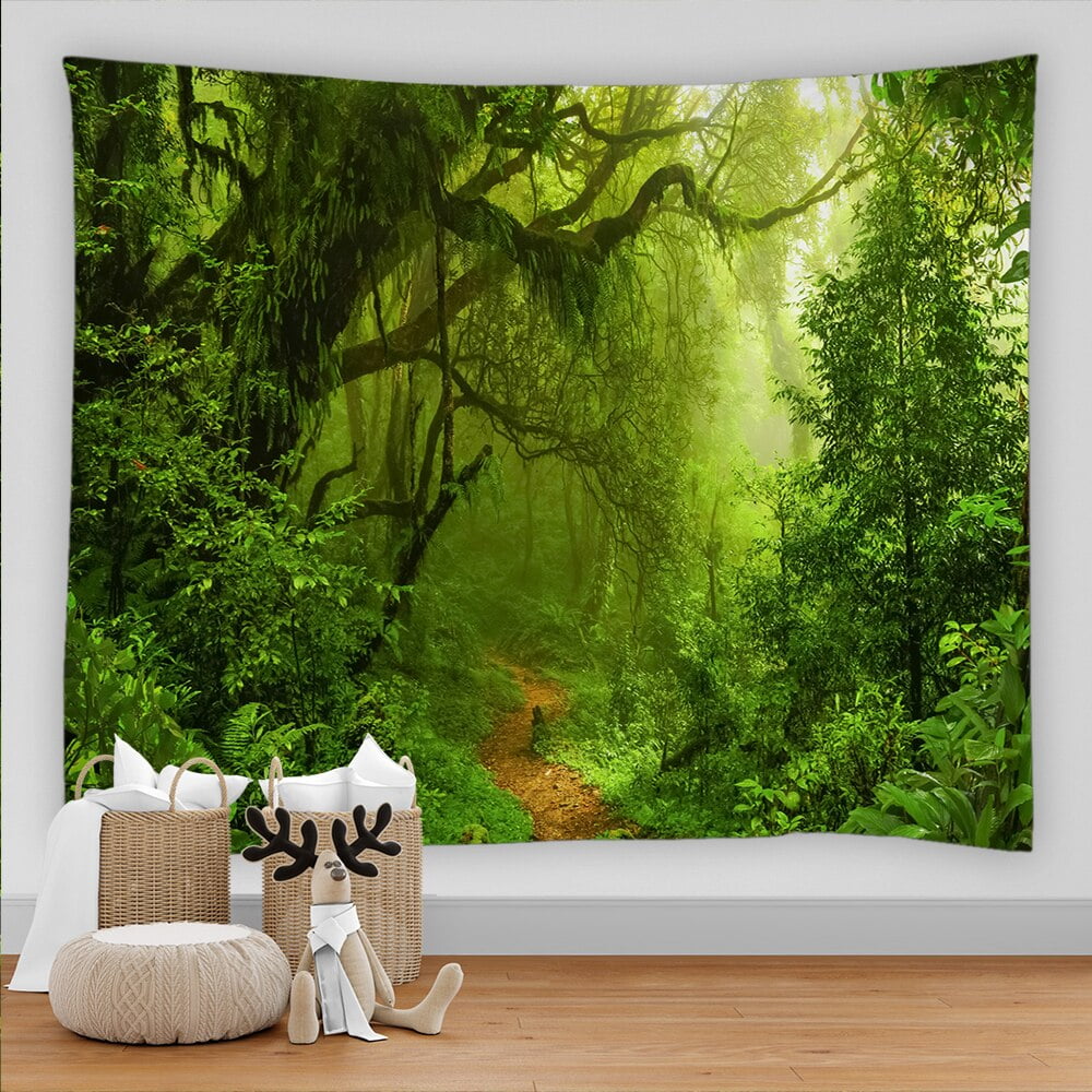 Natural Forest Trees Printed Large Wall Tapestry Beautiful Scenery Wall ...