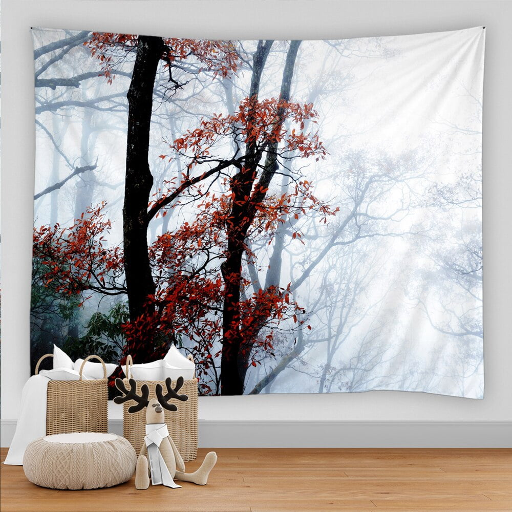 Natural Forest Trees Printed Large Wall Tapestry Beautiful Scenery Wall ...