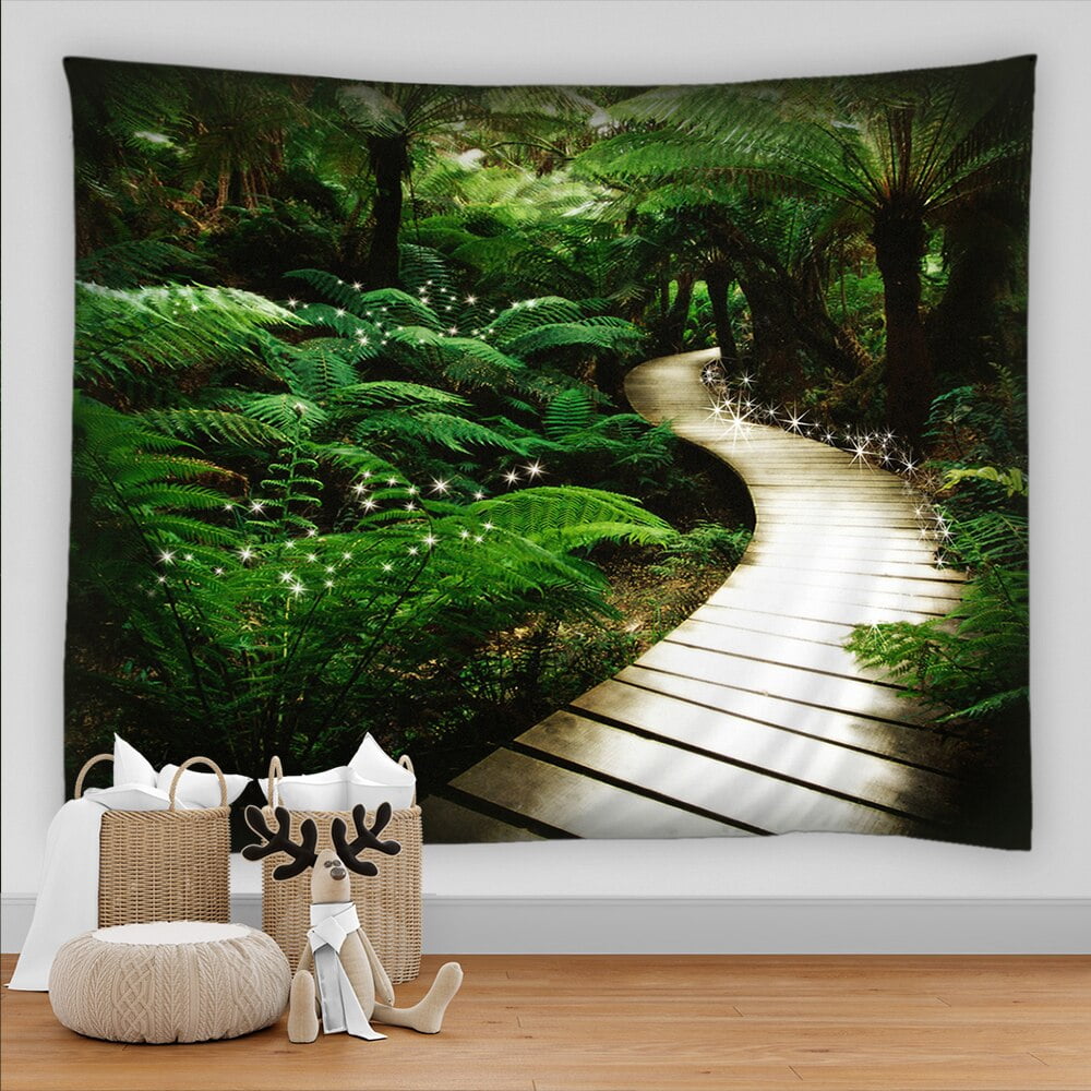 Natural Forest Trees Printed Large Wall Tapestry Beautiful Scenery Wall ...
