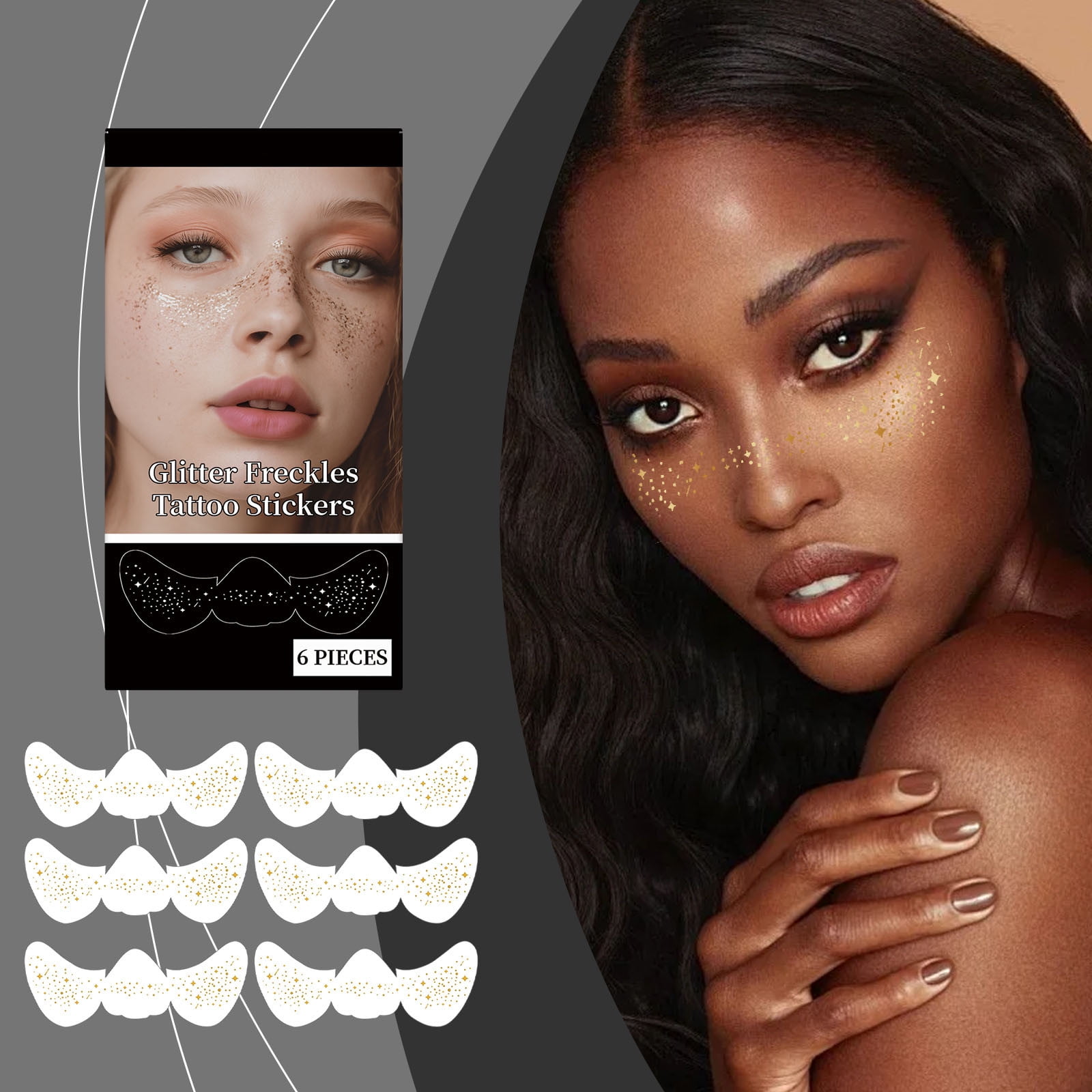 Natural Freckles Stickers, Realistic Sun-Kissed Temporary Freckle ...