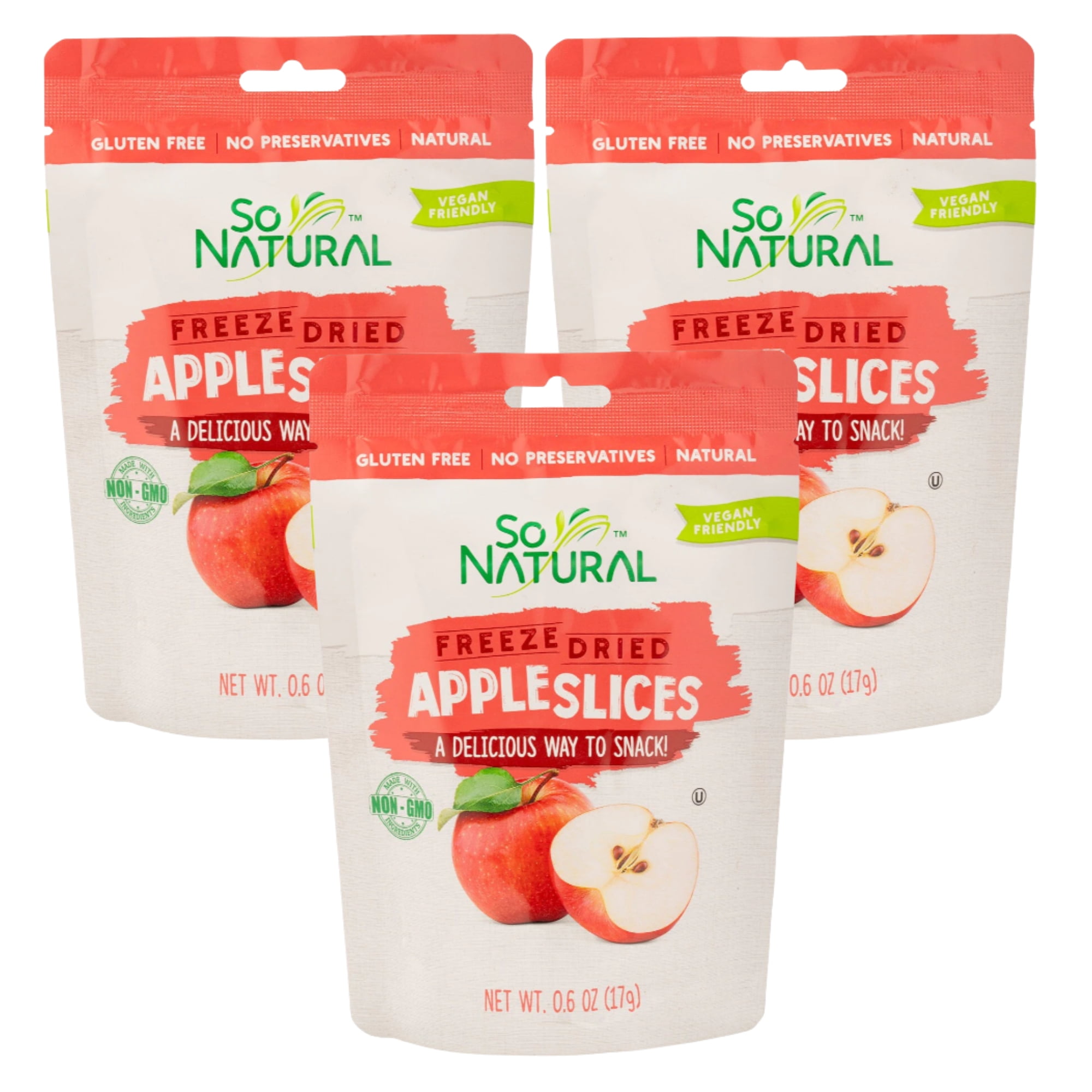 L&BB So Natural Freeze Dried Apple Slices, Gluten Free, Vegan, No Sugar ...