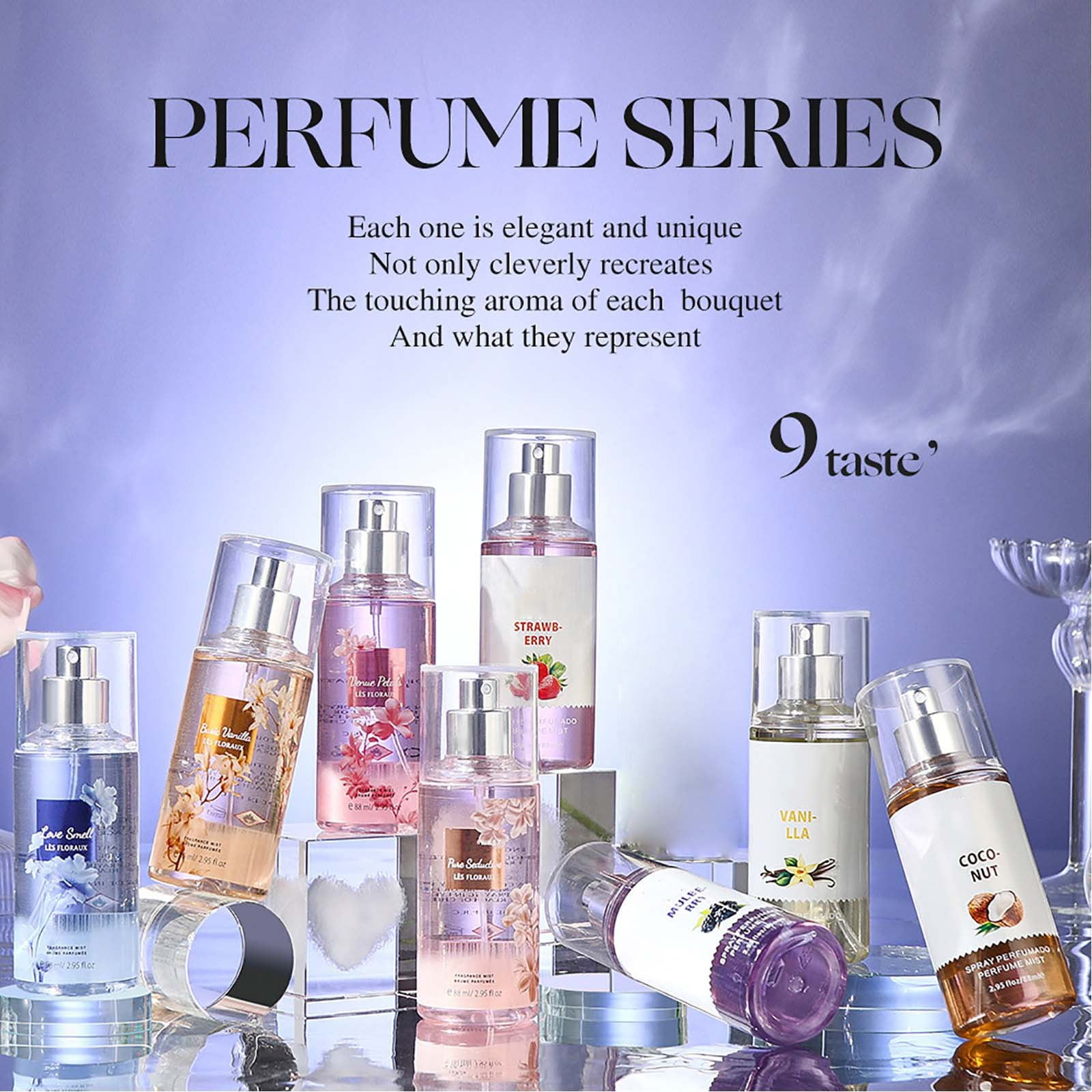 Natural Fresh Floral Body Spray Mist for Women, Long Lasting Spring ...