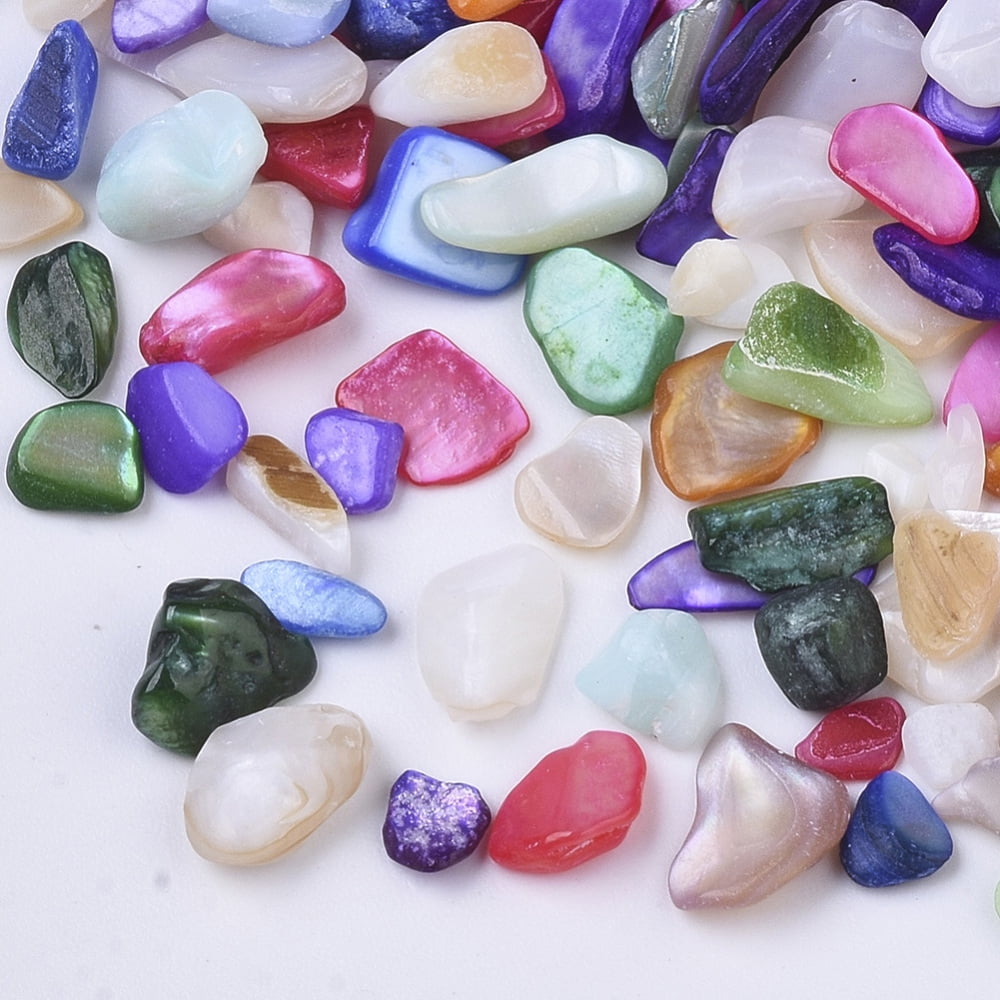 Natural Freshwater Shell Beads No Hole/Undrilled Chips Dyed Shell ...