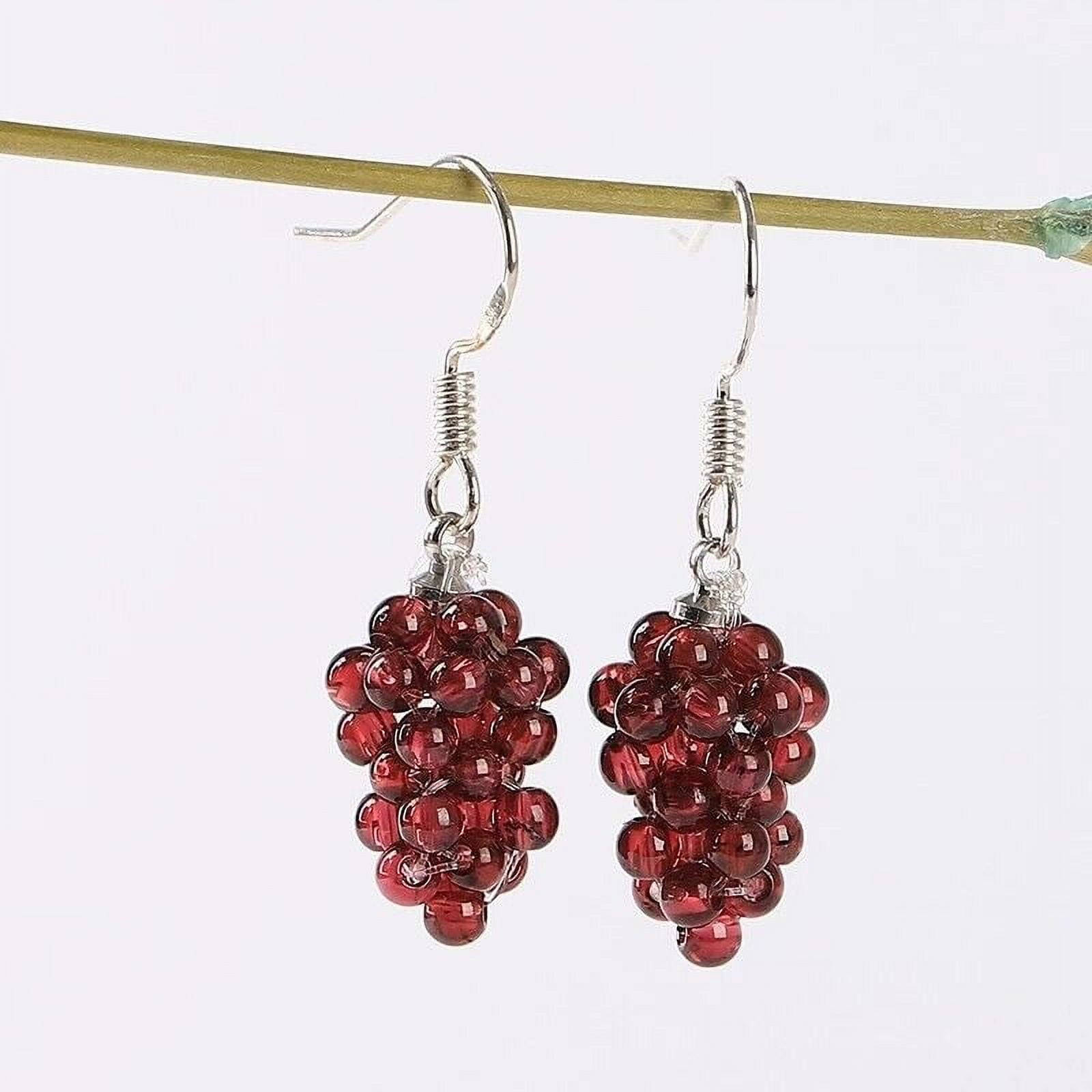 Natural Garnet Bunch of Grapes Shaped Healing Reiki Chakra Dangle ...