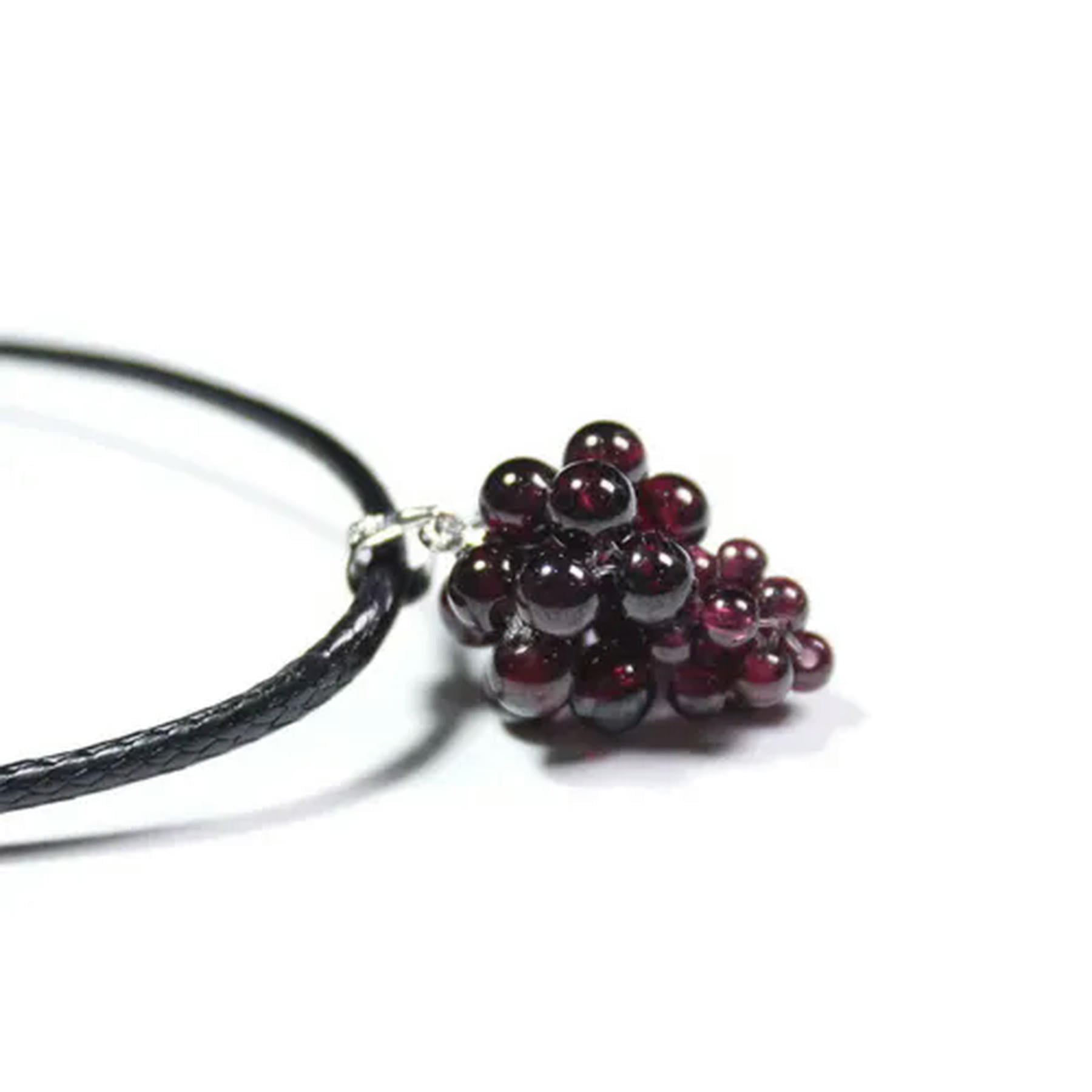 Natural Garnet Stone Bead Crystal Amaranth Grape Pendant Necklace ...