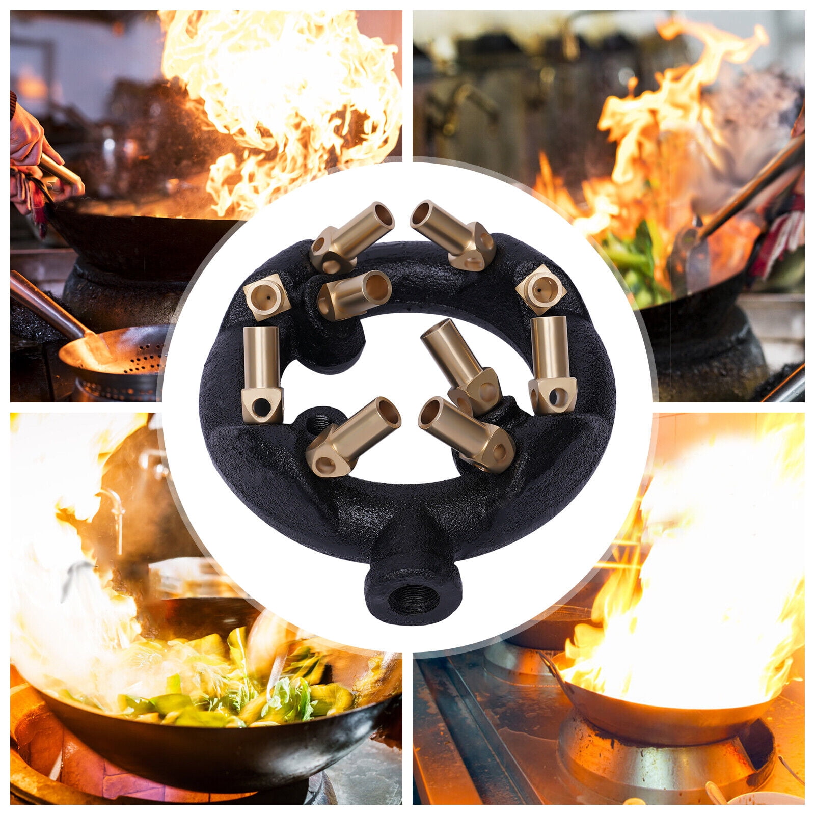 Natural Gas 10 Tips Jet Burner Round Cast Iron Brass 80000 BTU/Hour ...