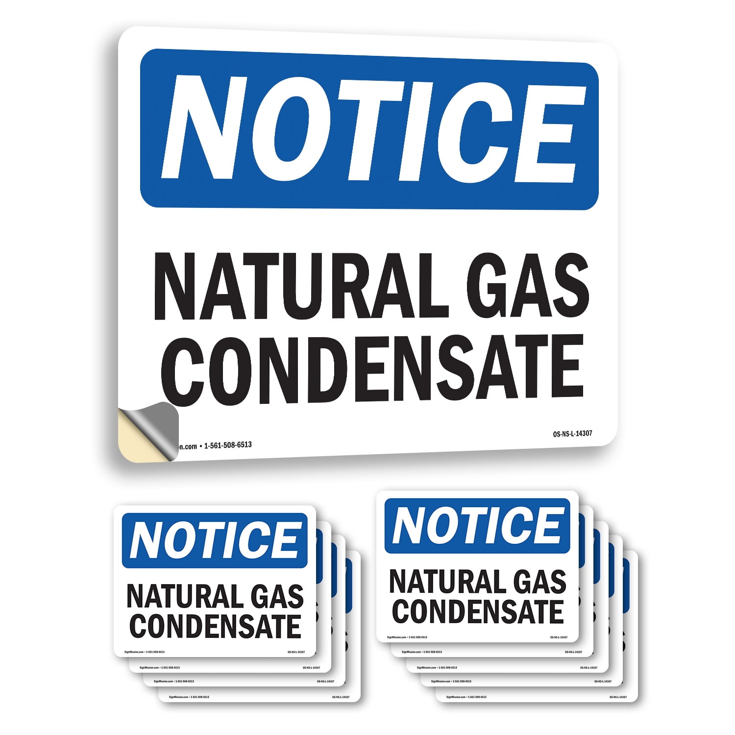 Natural Gas Condensate OSHA Notice Vinyl Decal Label 10 Inch x 7 Inch ...