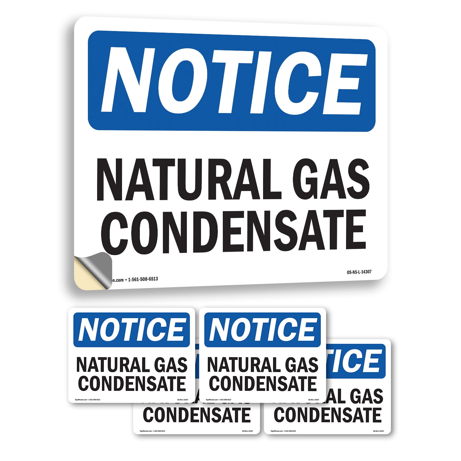 Natural Gas Condensate OSHA Notice Vinyl Decal Label 10 Inch x 7 Inch ...