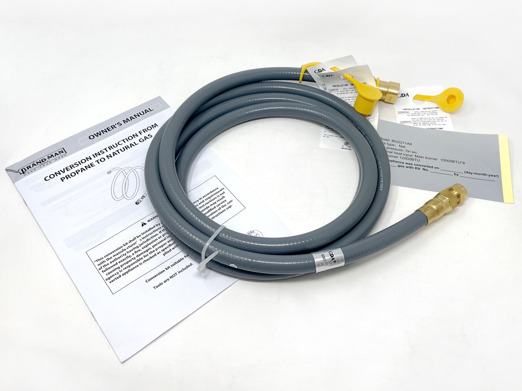 Natural Gas Conversion Kit 10ft for Rustler2 6-Burner by BRANDMAN ...
