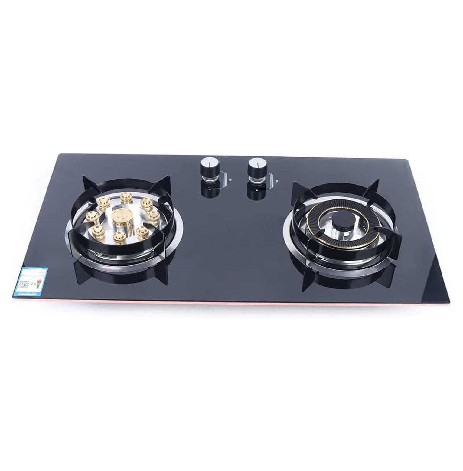 Natural Gas Cooktop Tempered Glass Double Burners Stove with Anti ...