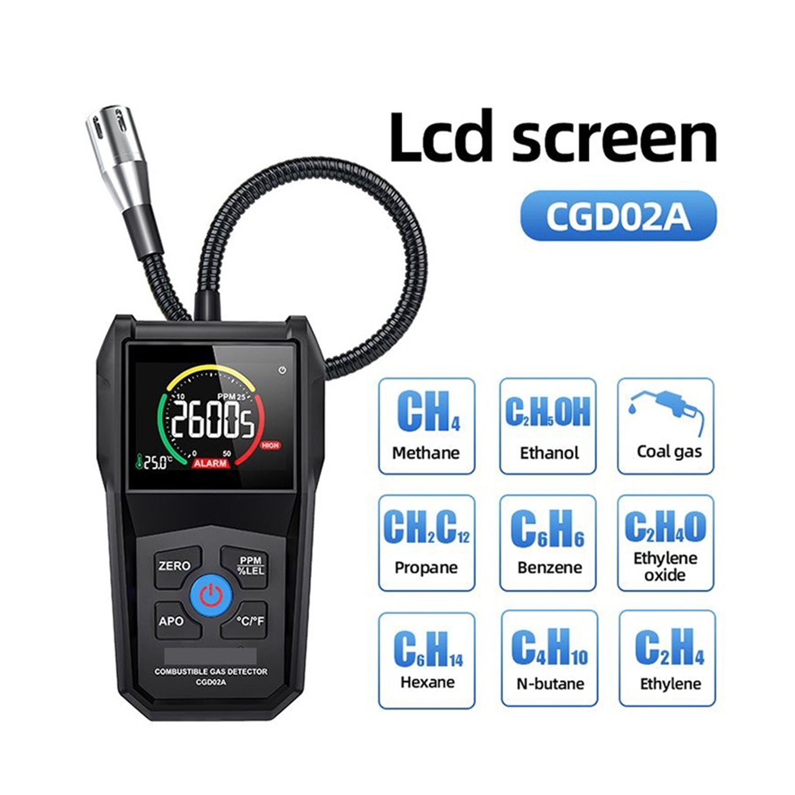 Natural Gas Detector Gas Leak Detector Combustible Flammable Tester ...