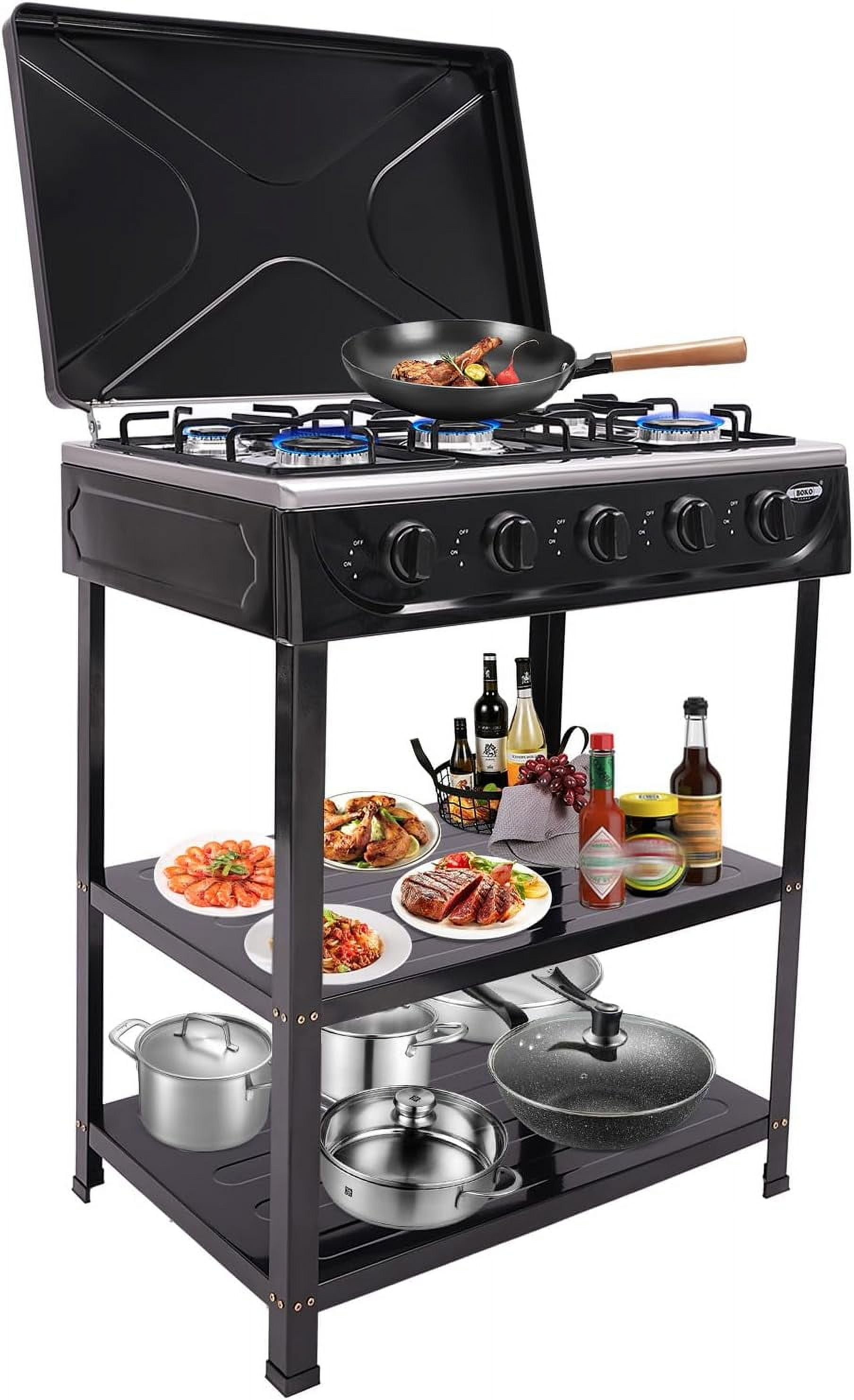 Natural Gas Stove, Gas Cooktop with 5 Burners, 2.5KW Portable Natural ...