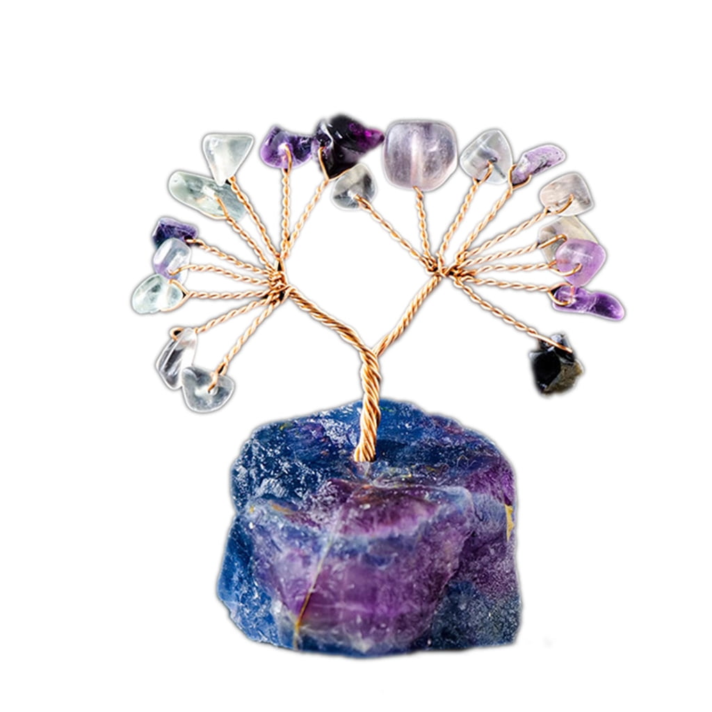 Natural Gemstones Crystal Lucky Tree With Stone Base Homes Offices ...