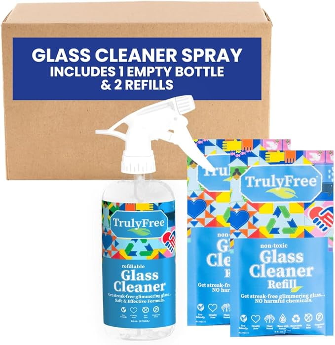 Natural Glass Cleaner Spray- Removes Dirt & Debris for Sparkling Clean ...