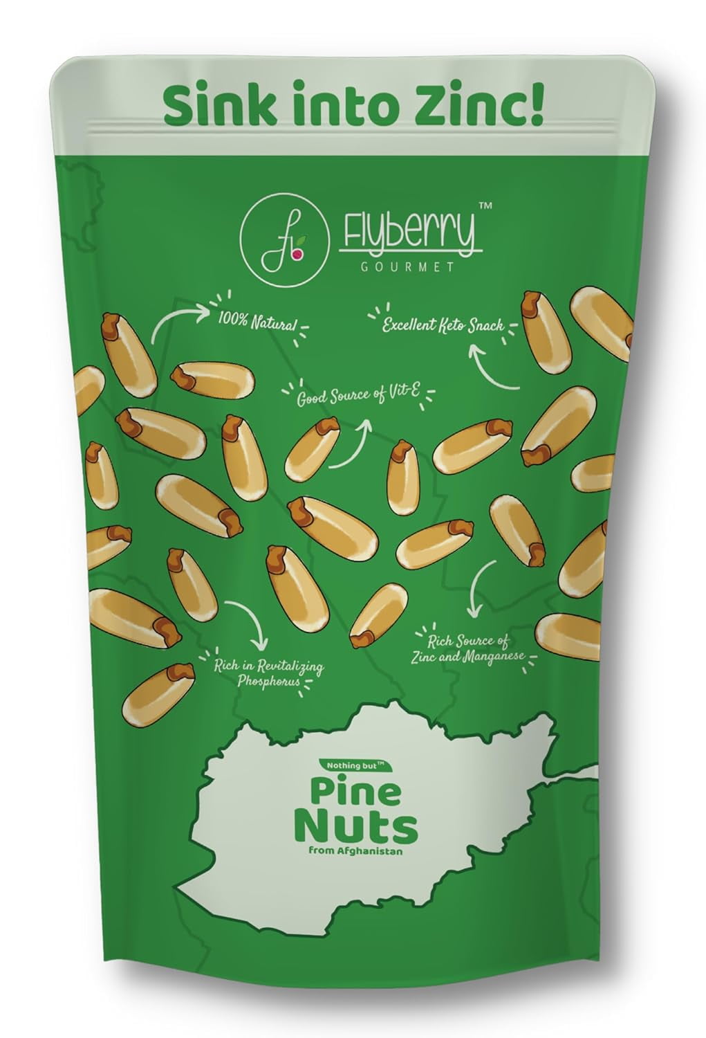 Natural Gourmet Pine Nuts By Flyberry 100gm, | Healthy & Nutrients Dry Fruits Nuts Good For ...