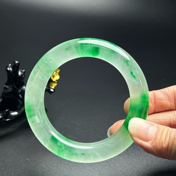 Natural Grade AAA Ice Green Burmese Jade jadeite bracelet - Walmart.com