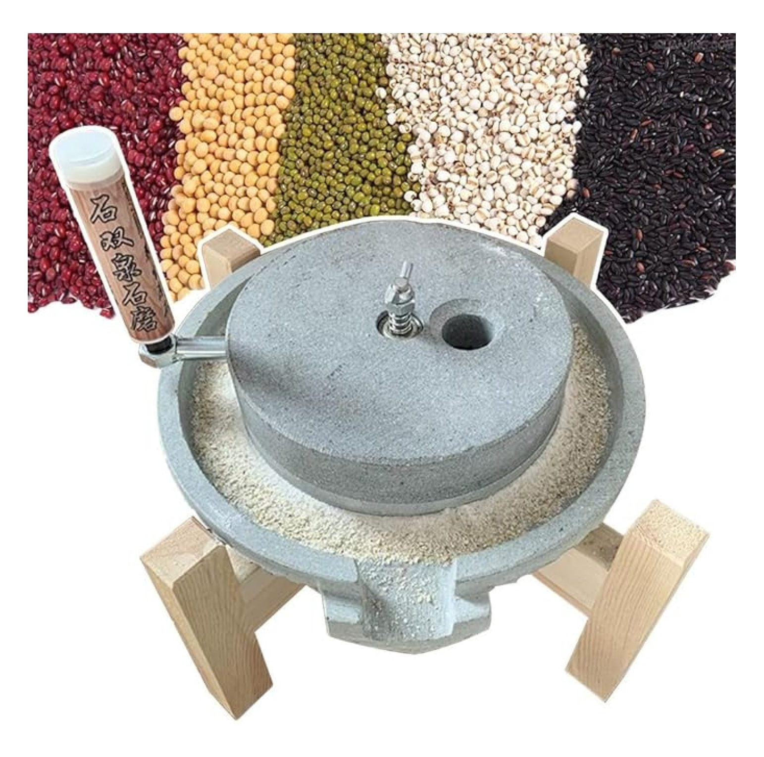 Natural Granite Handmade Stone Mill Hand Grain Mill Grinder for Flour ...