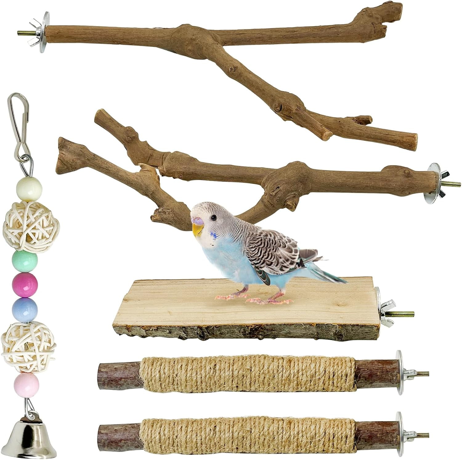Natural Grapevine Parrot Perches for Cage Wooden Bird Perches - Walmart.com