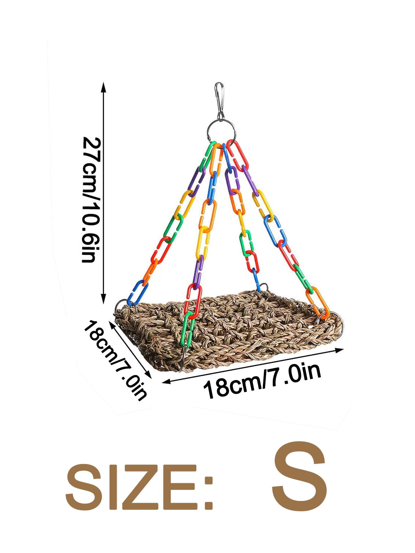 Natural Grass Weaving Pet Hammock - Climbing Lounger for Lizards/Birds ...
