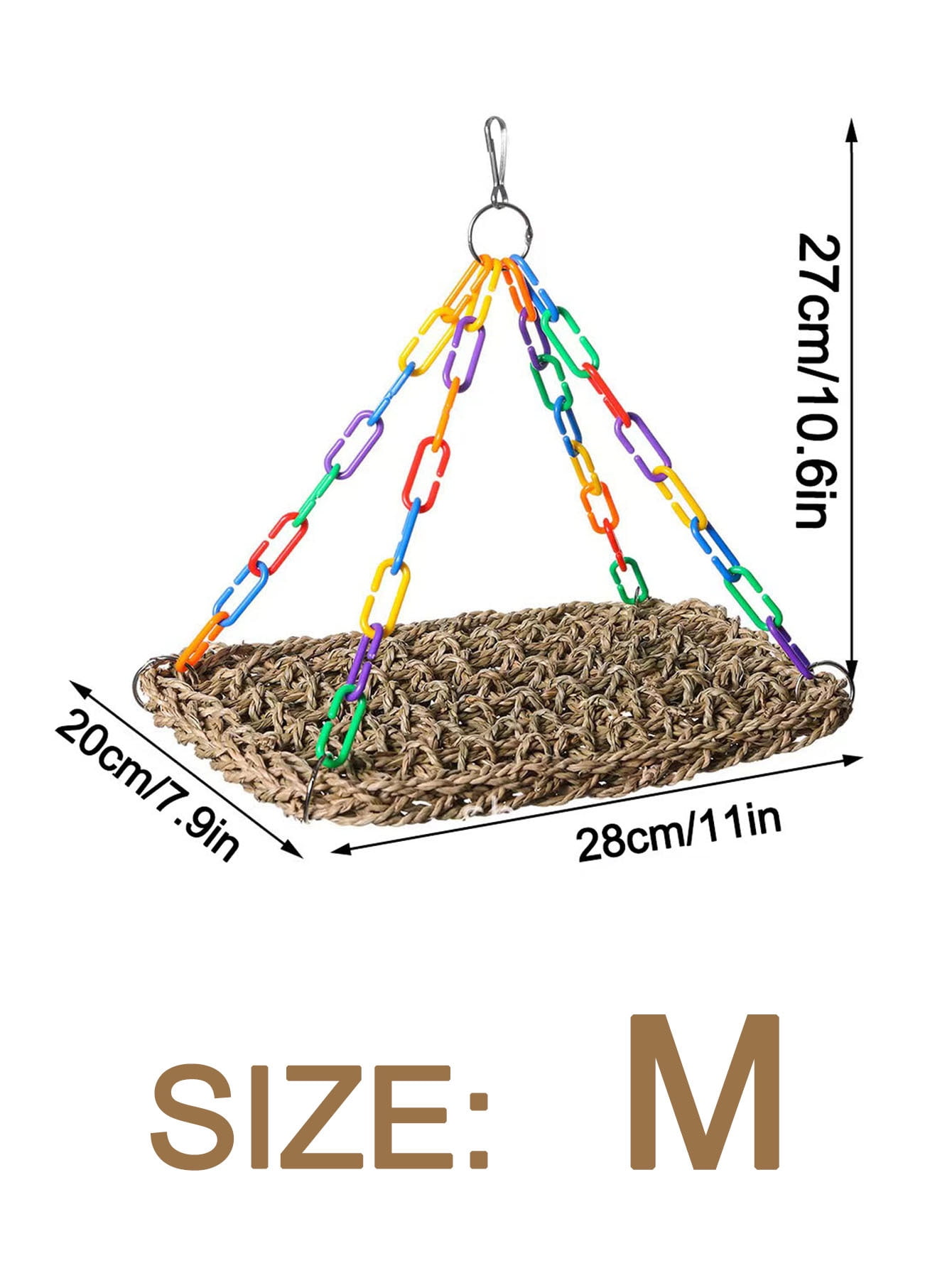 Natural Grass Weaving Pet Hammock - Climbing Lounger for Lizards/Birds ...