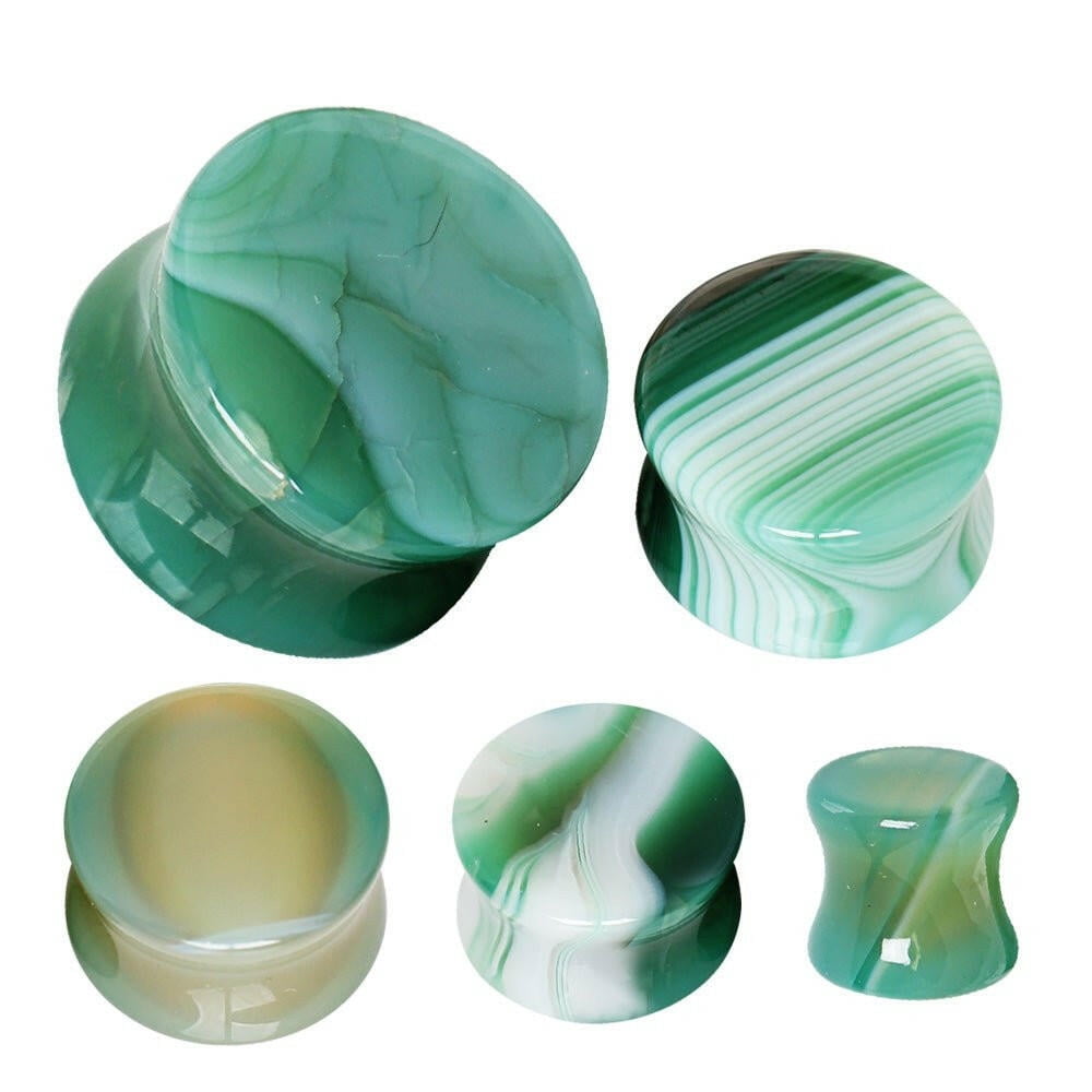 Natural Green Agate Stone Saddle Plug - Walmart.com