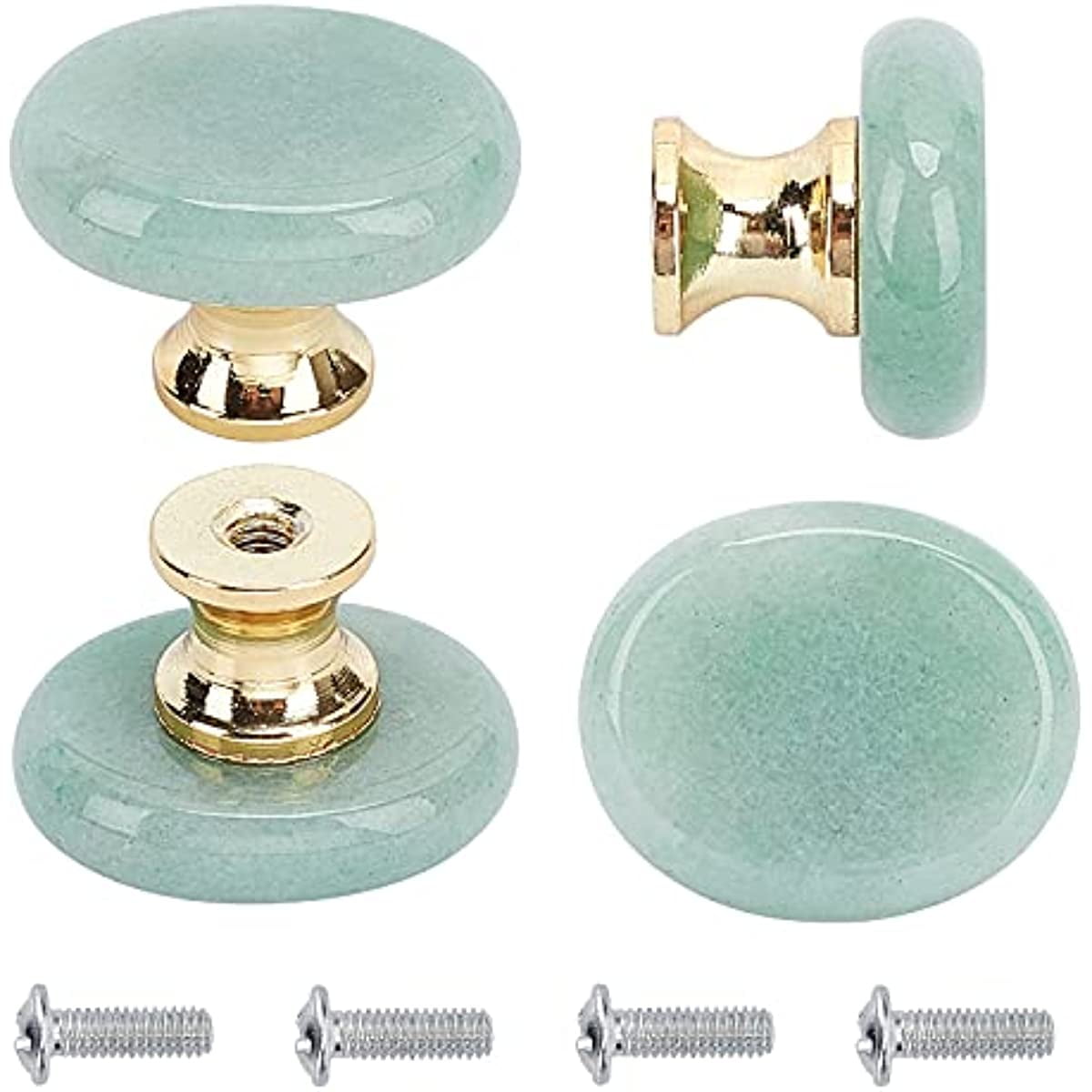 Natural Green Aventurine Drawer Knobs Oval Shaped Drawer Pulls Handle ...