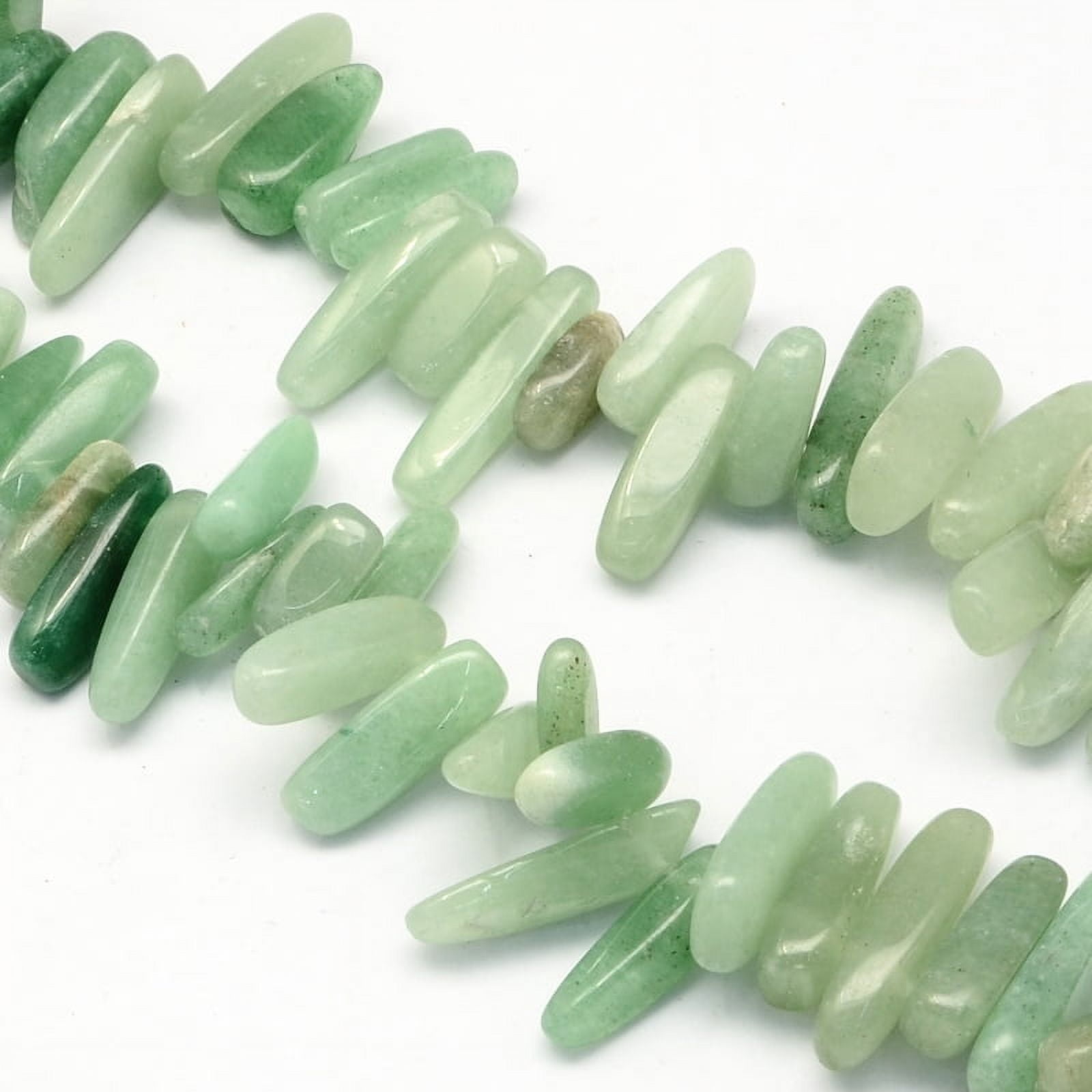 Natural Green Aventurine Stone Bead Strands 13~22x6~9x4~9mm Hole: 1mm ...