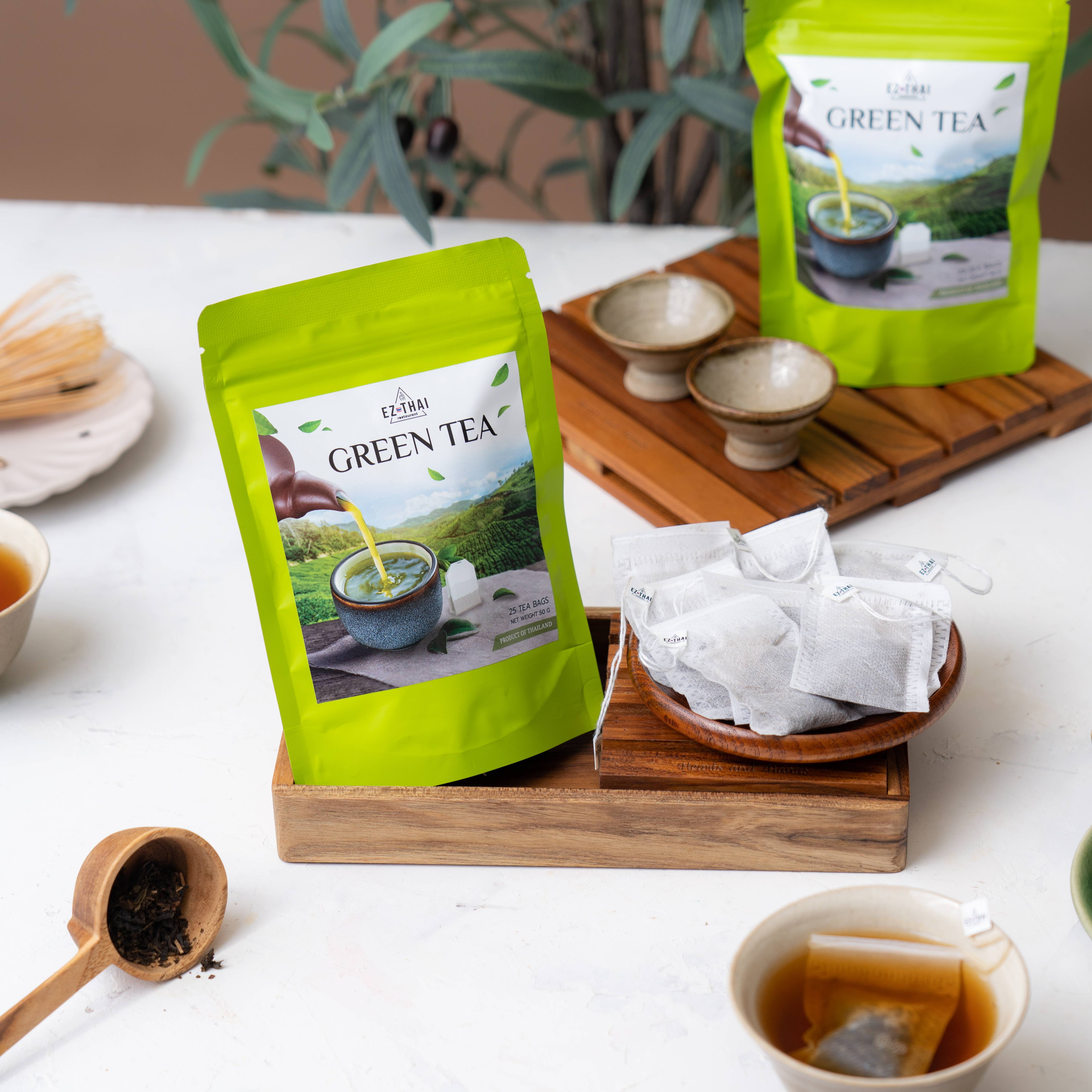 Natural Green Tea Bags 100 Bags Loose Leaf Assam Tea Clean & Smooth ...