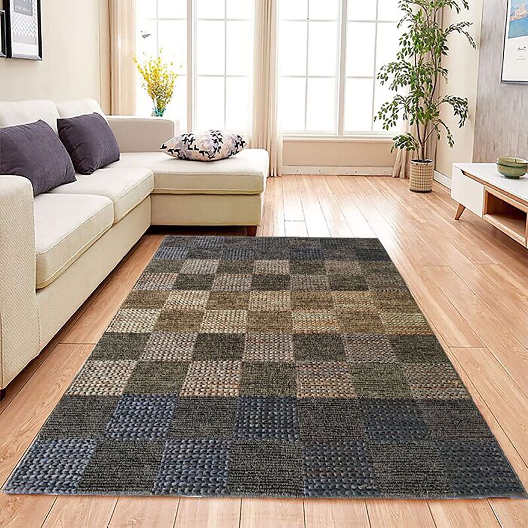 Natural & Grey Ramsha Handmade Home Decor Woven Rug - SR 033 - Walmart.com