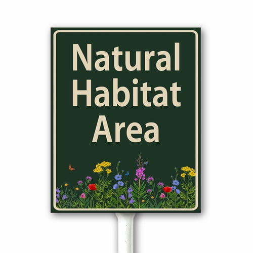 Natural Habitat Area Metal Yard Sign, No Mowing Sign, Wildflowers Yard ...