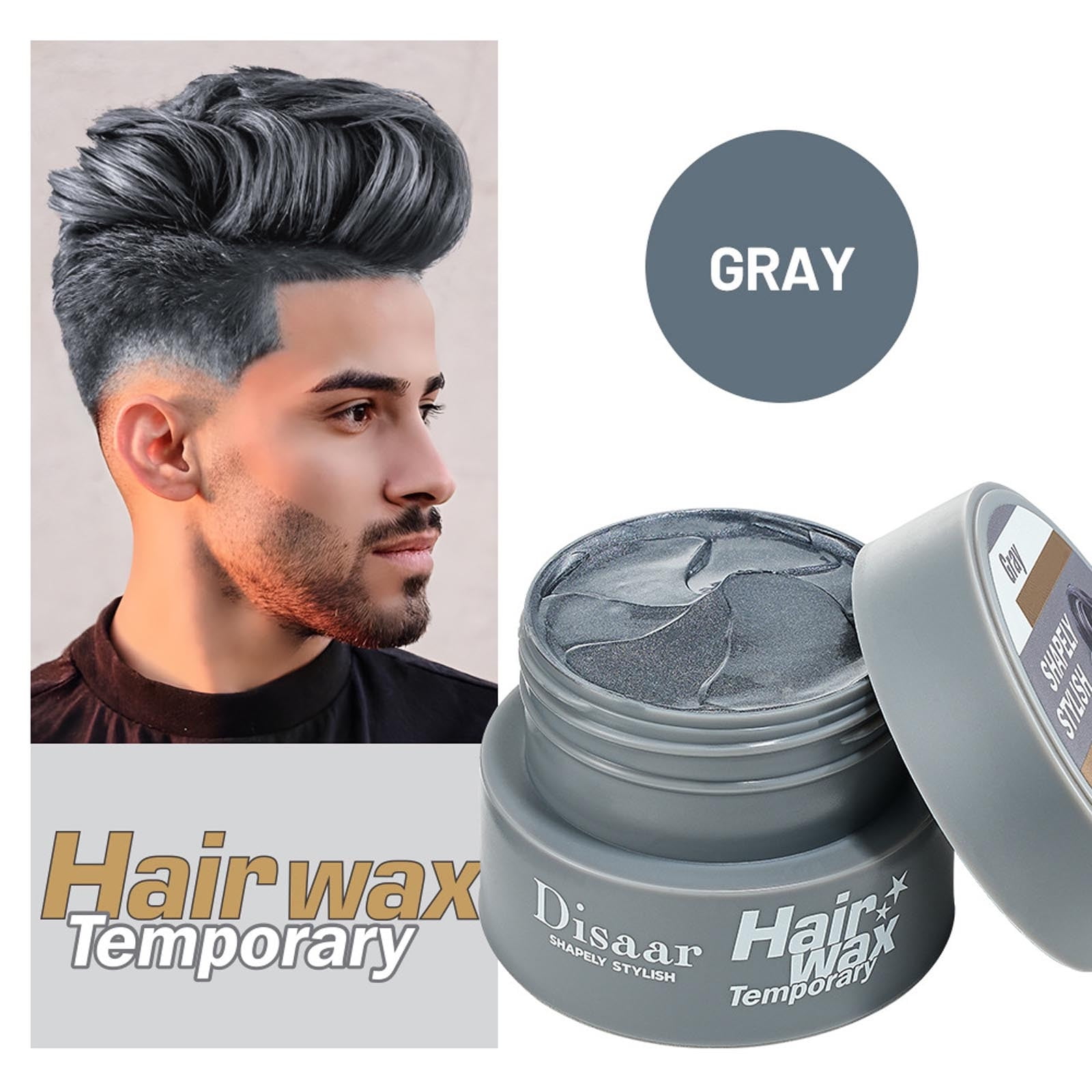 Natural Hair Coloring Wax Pomade - 120g Temporary Color Wax for Cosplay ...