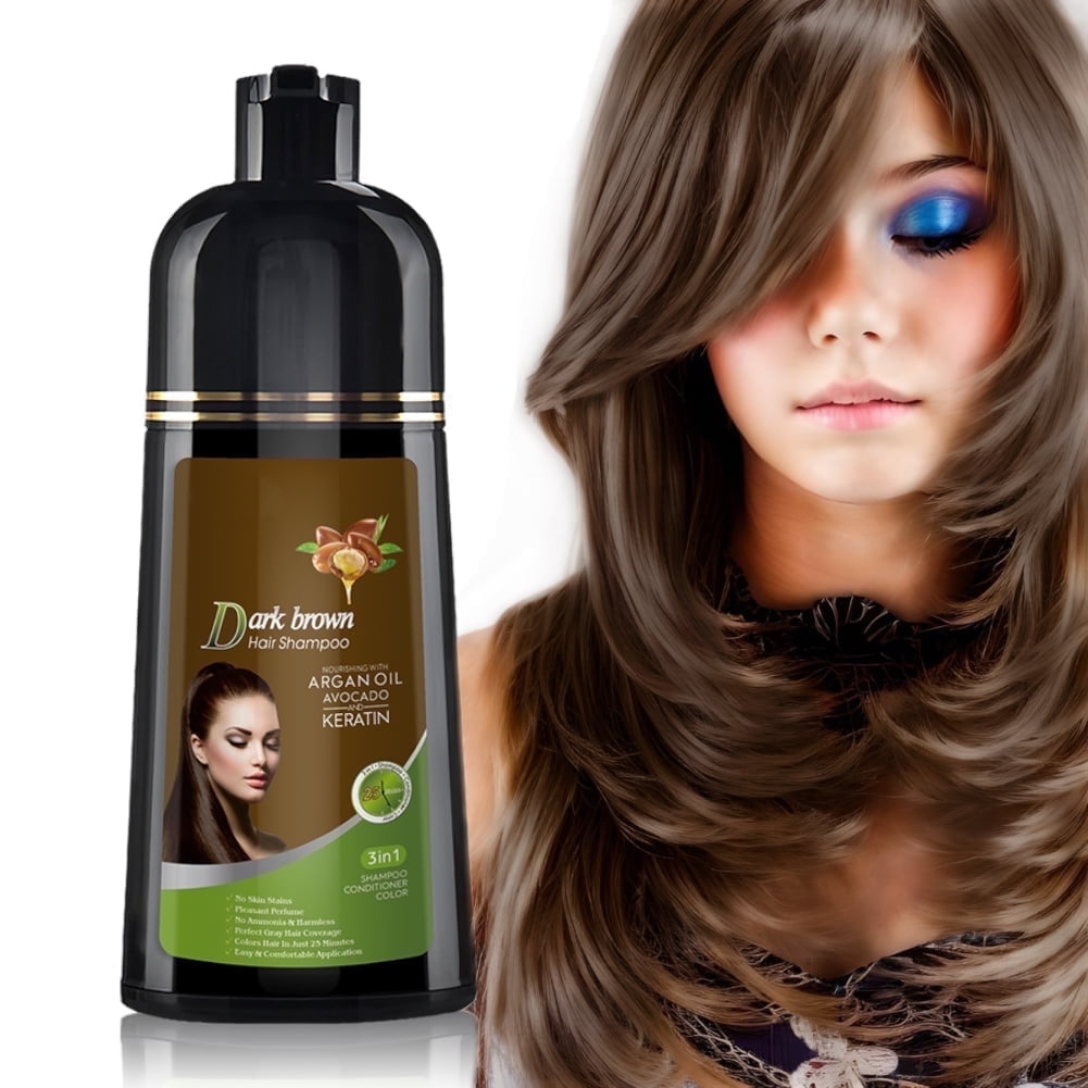 Natural Hair Dye Shampoo 3 IN 1, Hair Color for Gray Hair Coverage ...