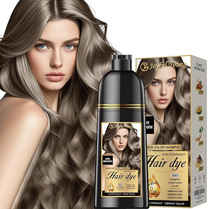 Natural Hair Dye Shampoo 3 IN 1, Hair Color for Gray Hair Coverage ...