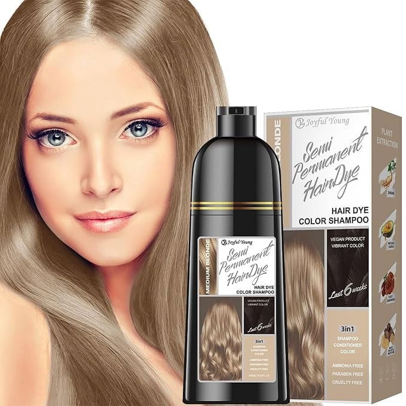 Natural Hair Dye Shampoo 3 IN 1, Hair Color for Gray Hair Coverage ...