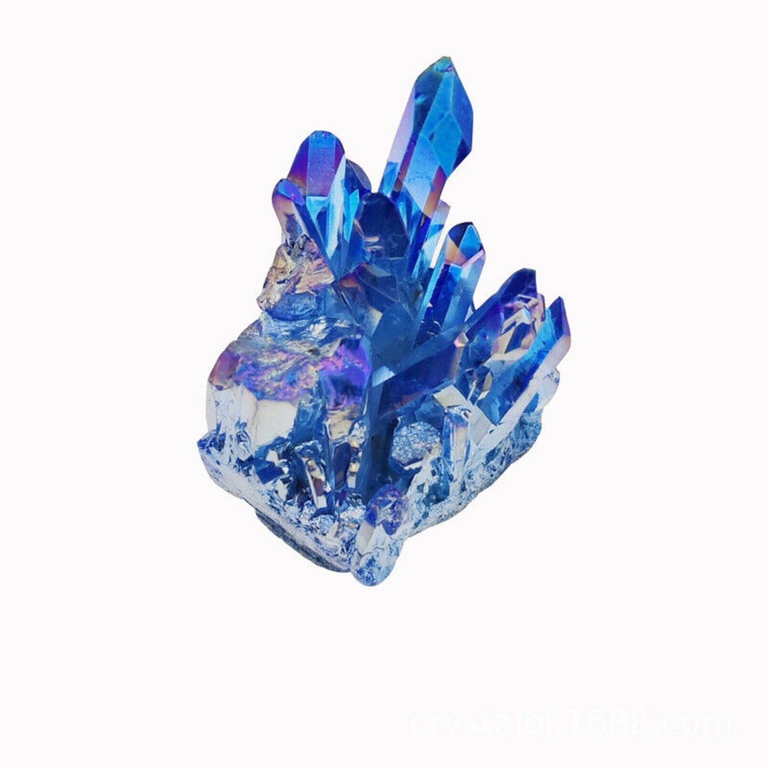 Natural Halo Blue Titanium, Quartz Gemstone Mineral Crystal Cluster ...