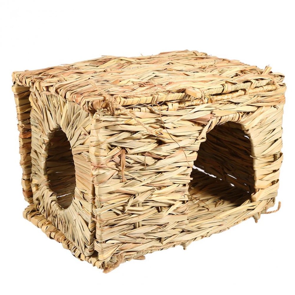 Natural Hand-made Grass Hut Bed House Straw Grass Bird Cubby Nest Cage ...